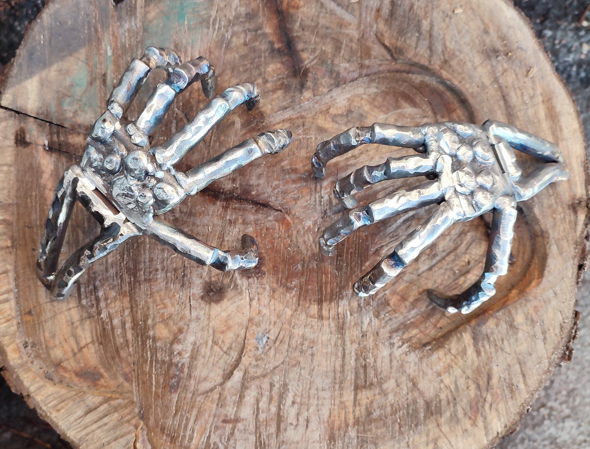Metal Skeleton Hand Sculpture, Gothic Halloween Decor - Etsy