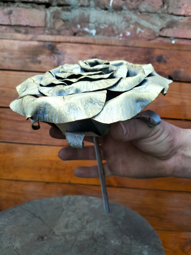Steel Flower , Forged Rose, Steel Flower, Metallic Rose, Anniversary ...
