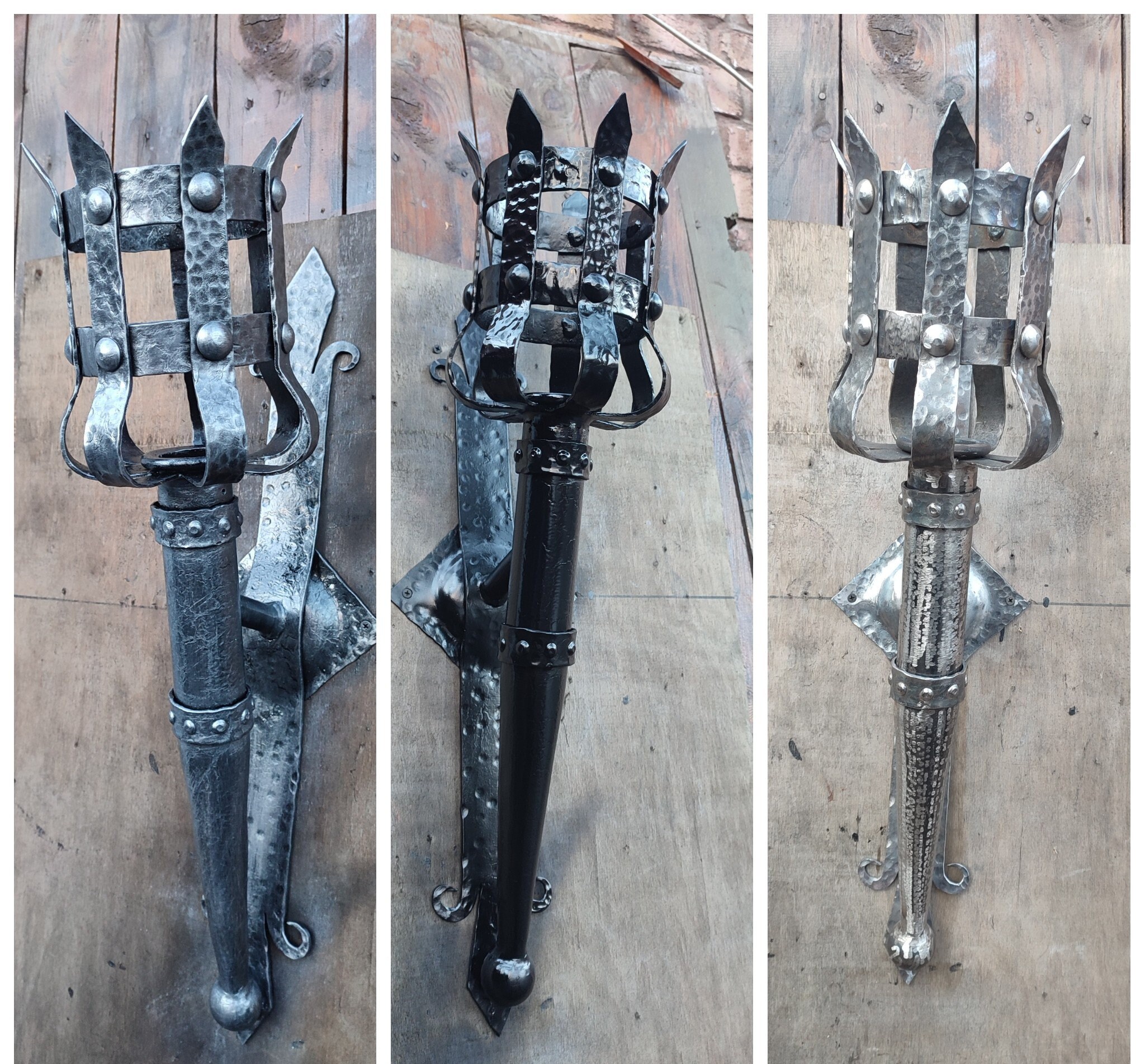 Lantern Sconce. Viking Metal Torch. Yard Lighting. Ancient Era. Steel ...