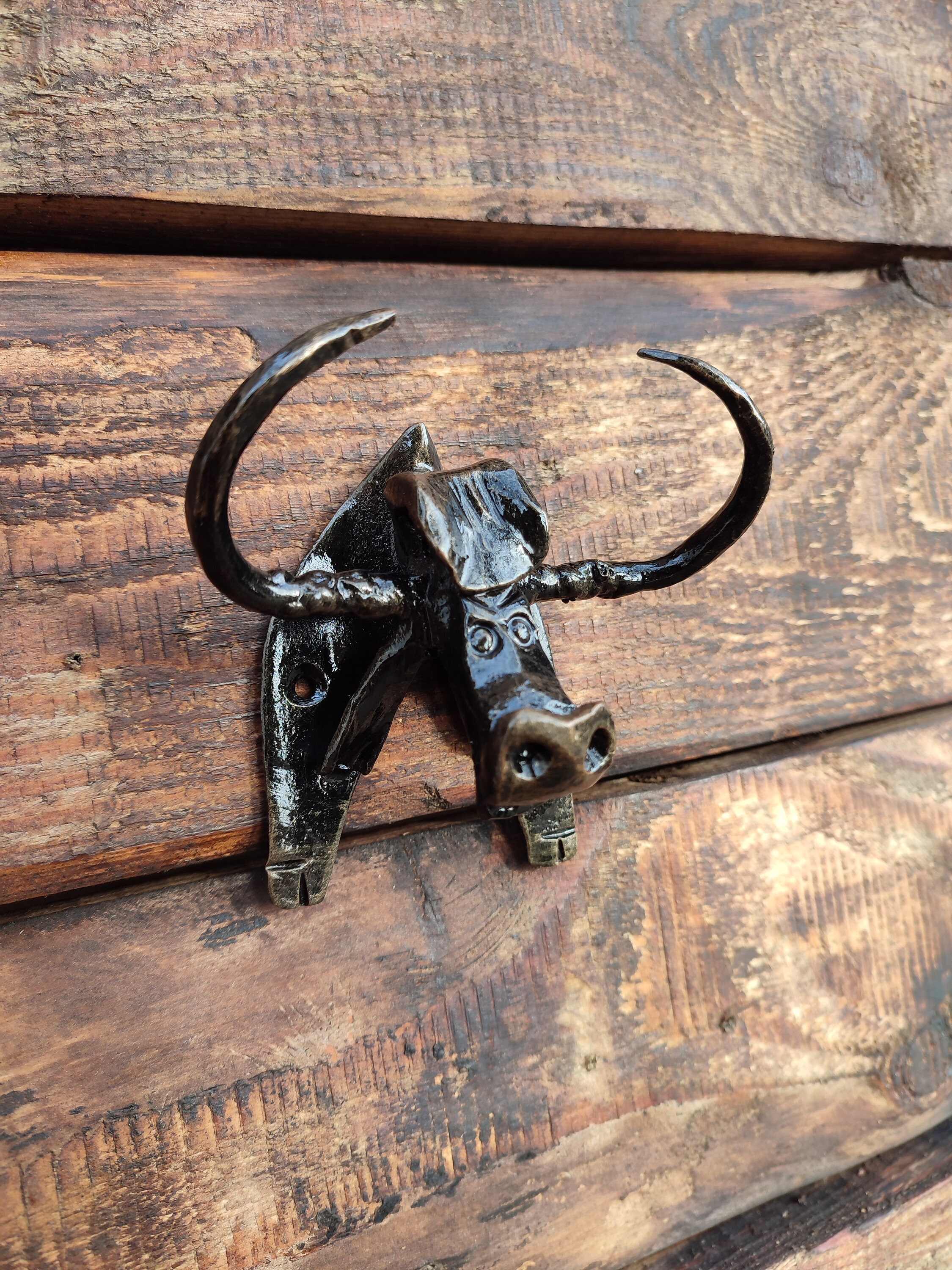 Bull Head Wall Hook. Hanger in the Hallway. A Gift for Bull Lovers ...