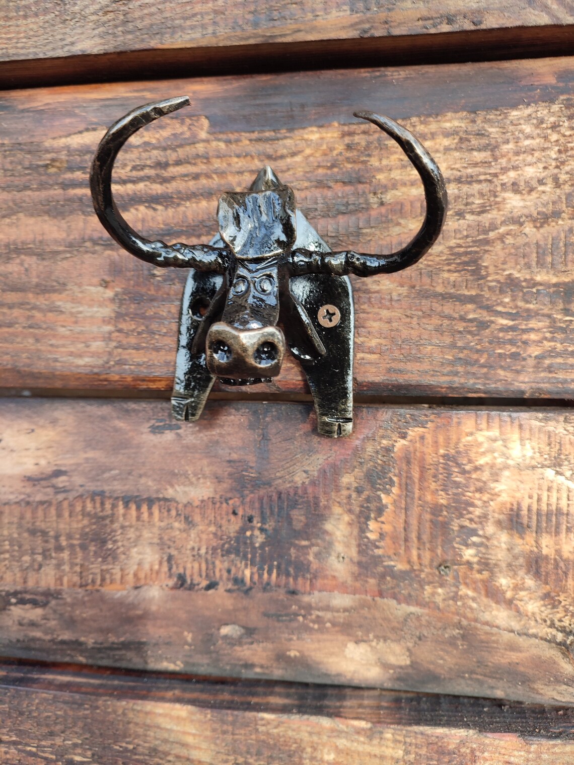 Bull Head Wall Hook. Hanger in the Hallway. A Gift for Bull Lovers ...