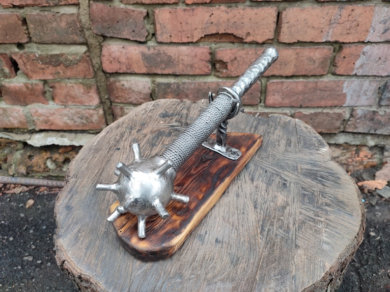 Souvenir. Steel Mace. Wood Holder. Table Decor. Gift for Father's Day ...