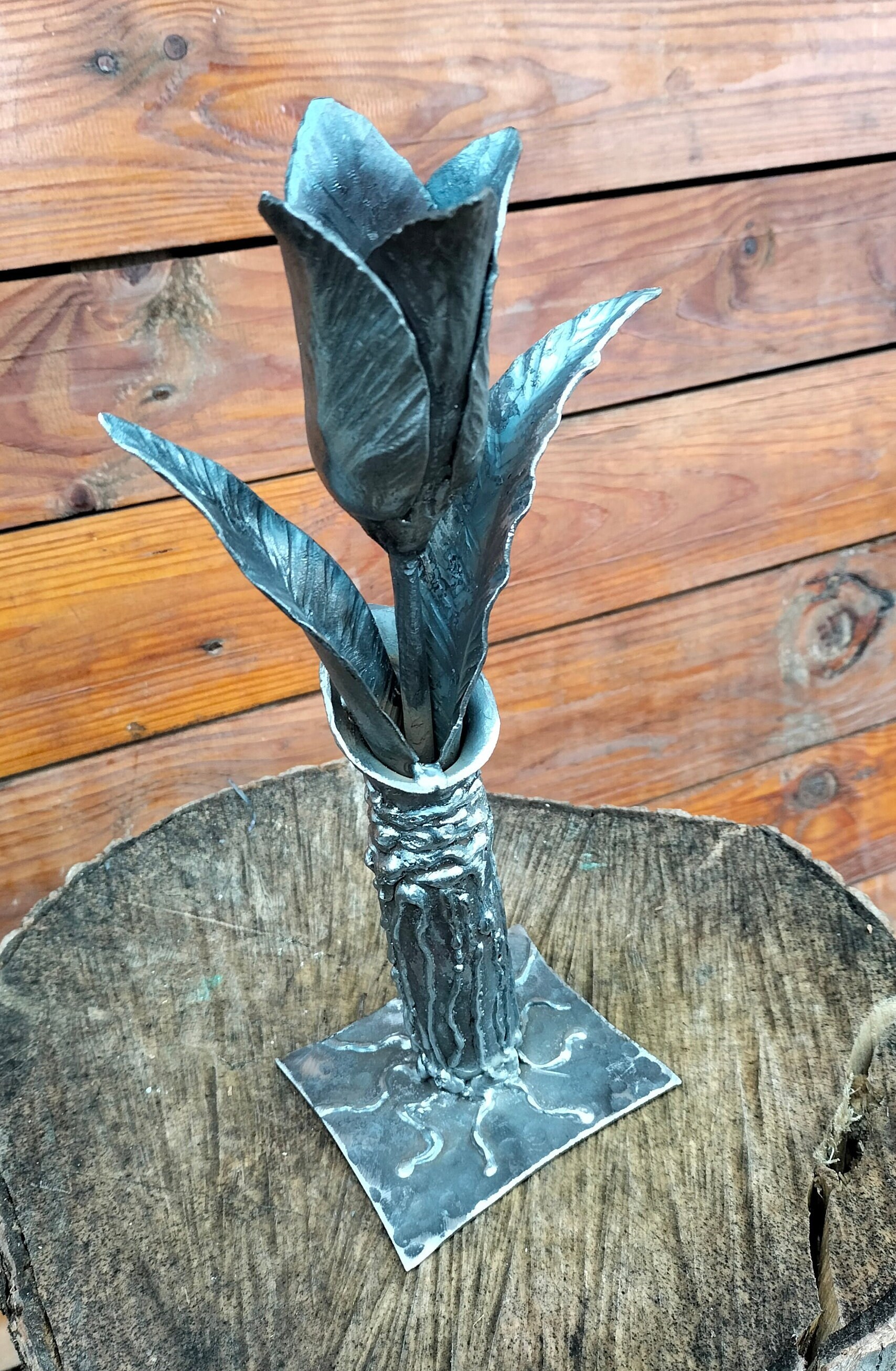 Tulips Steel Flowers, Hand Forged Flowers, Forged Tulip, 11th Wedding ...