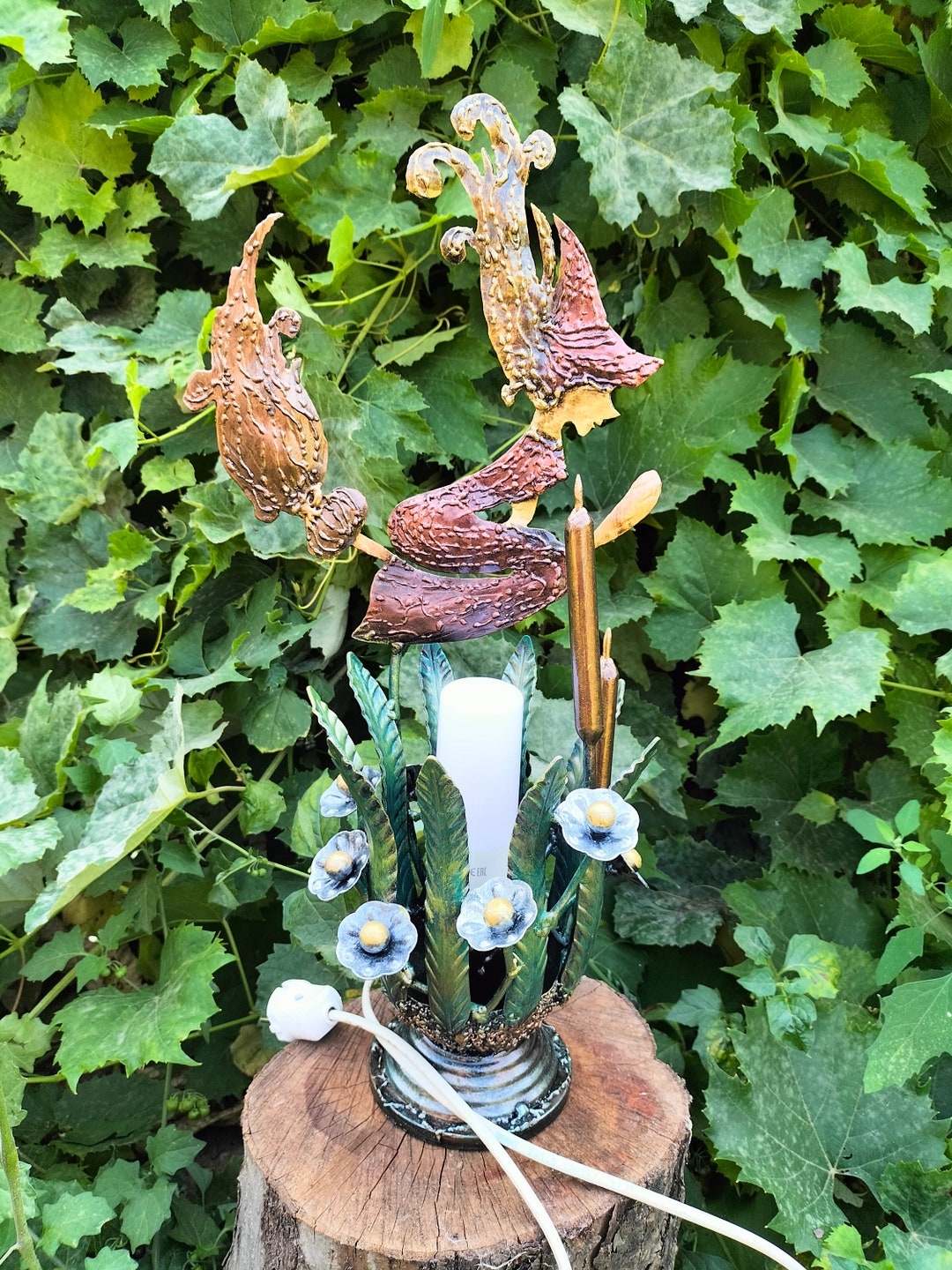 Handmade Iron Witch Lamp: Forged Metal Sconce Night Light - Etsy