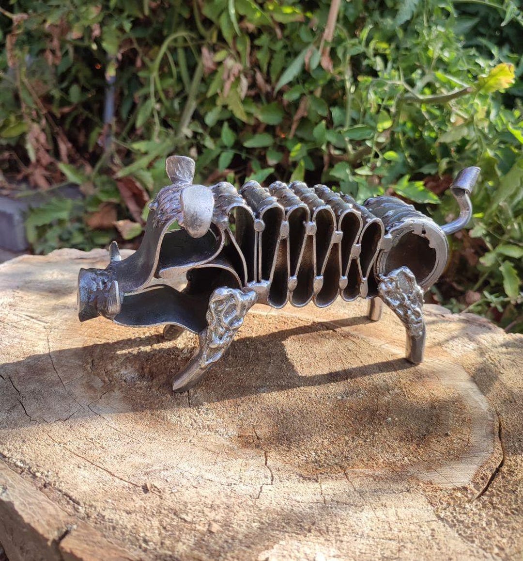 Home & Living Metal Wild Boar Figurine – Hand Forged Animal Sculpture ...