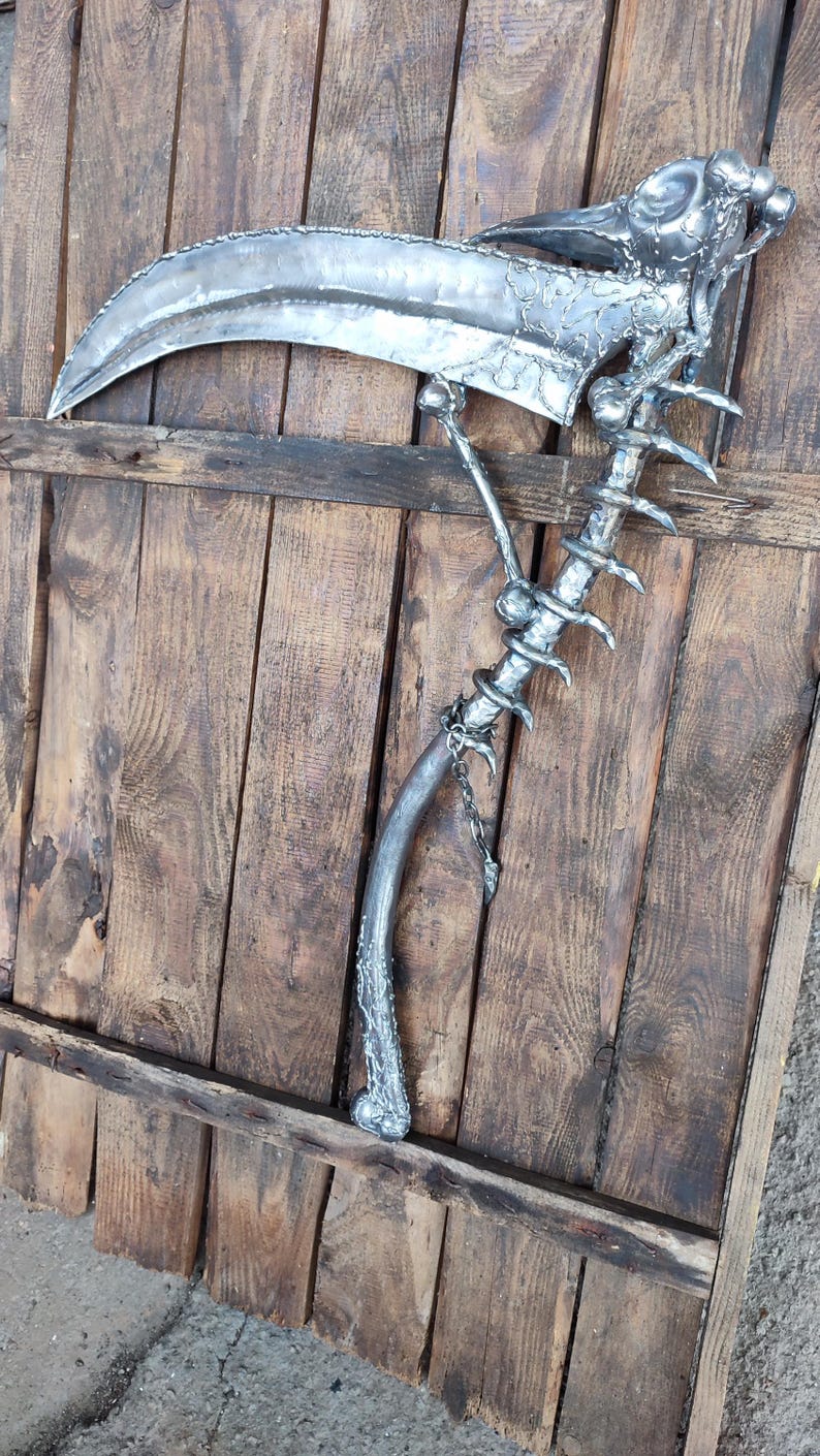 Hand-forged Metal Reaper Scythe – Gothic Halloween Decor - Etsy