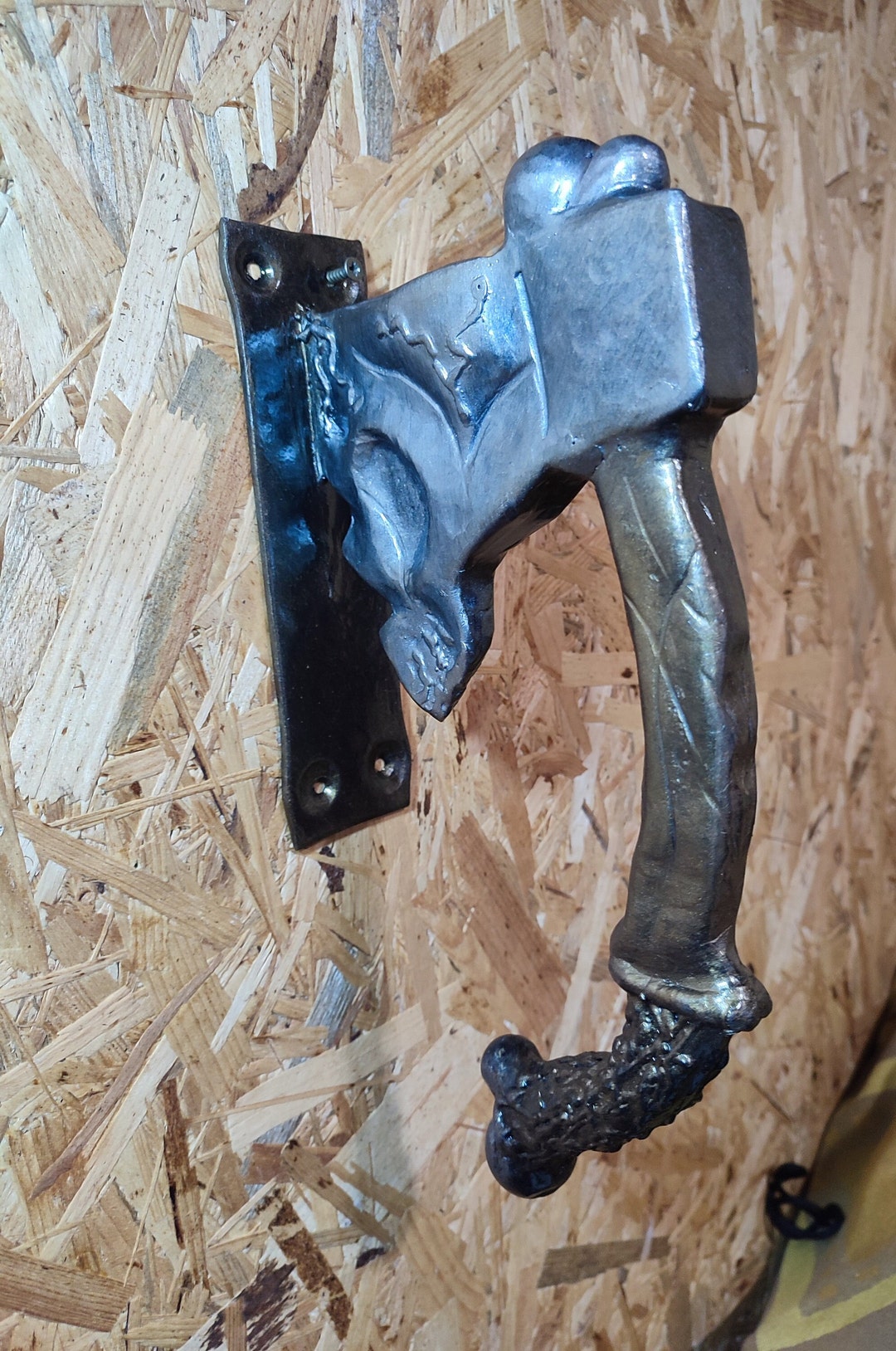 Forged Steel Viking Axe Door Pull: Skull Handle - Etsy