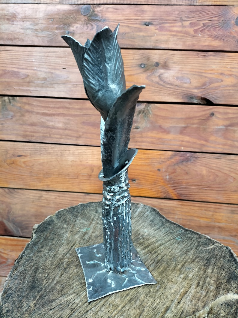 Tulips Steel Flowers, Hand Forged Flowers, Forged Tulip, 11th Wedding ...