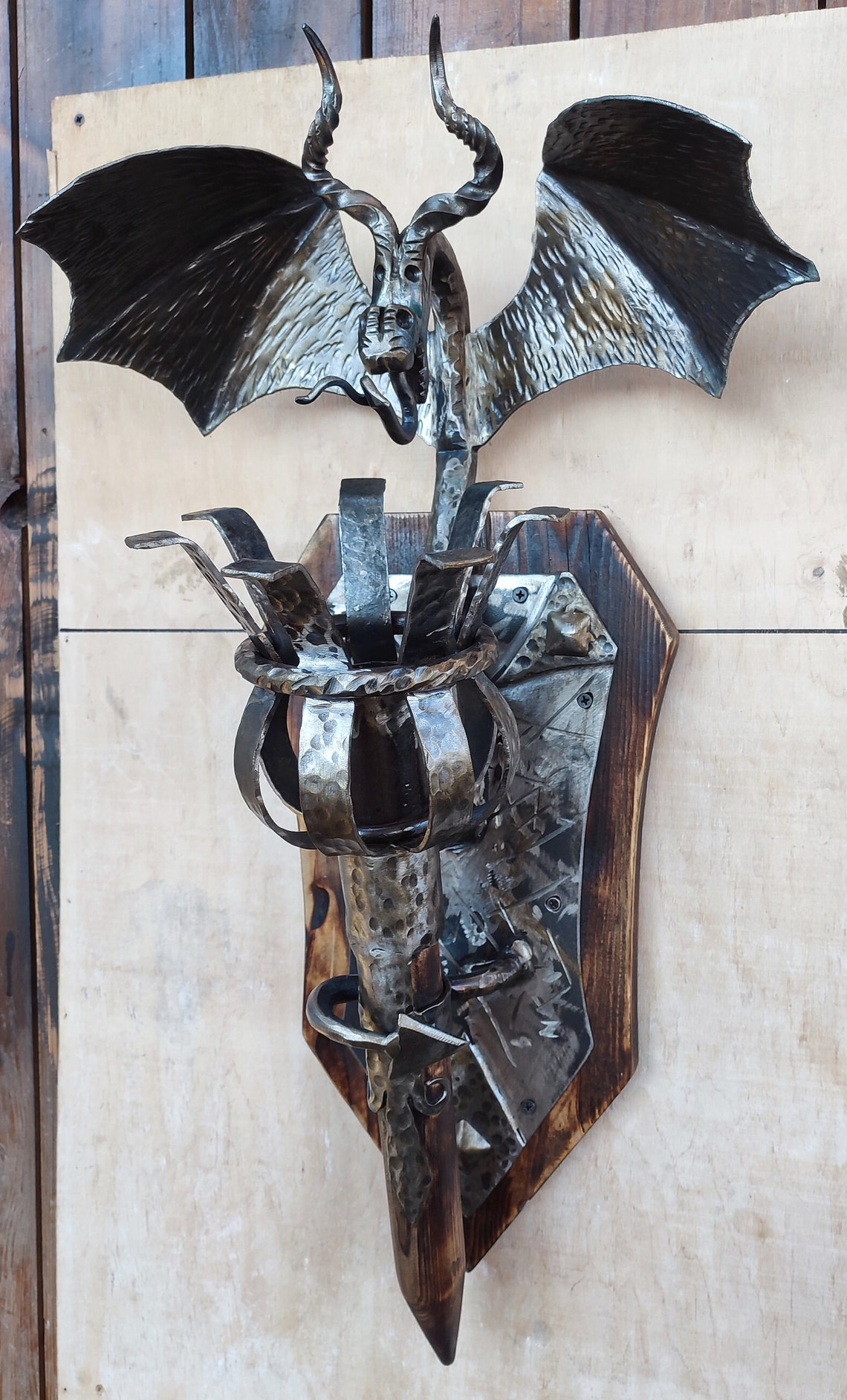 Steel Torch. Decorative Torch.wall Lighting. Sconce. Medieval Lamp ...