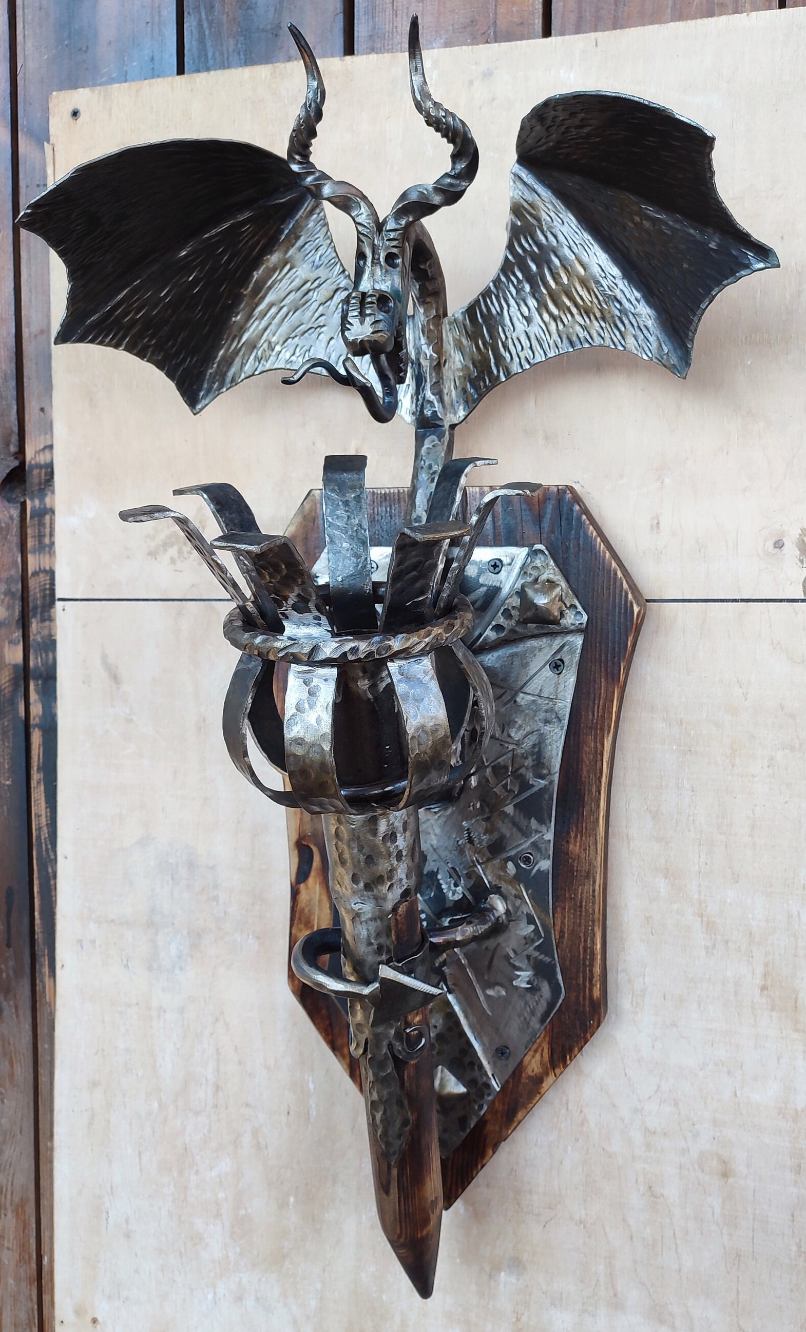 Steel Torch. Decorative Torch.wall Lighting. Sconce. Medieval Lamp ...