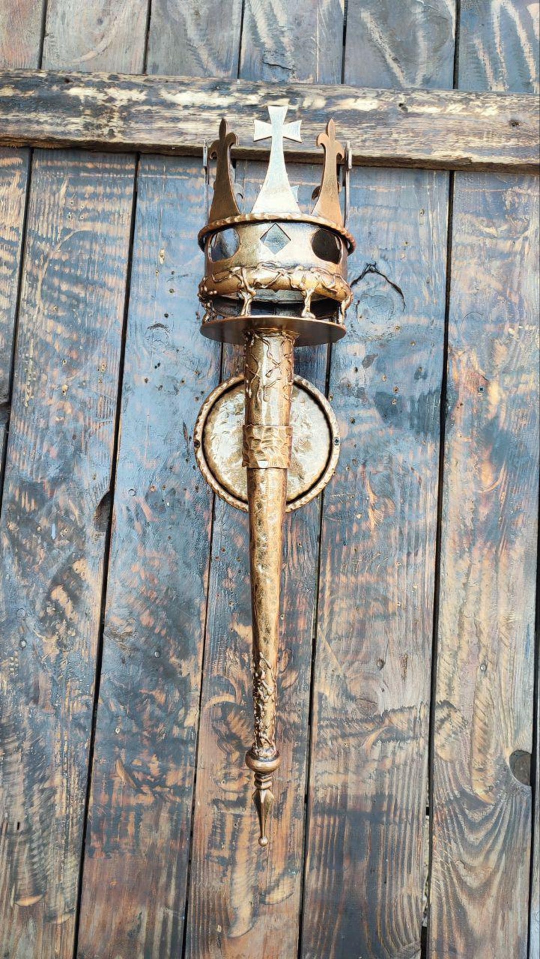 Medieval Torch Wrought Iron Wall Sconce Iron Wall Torch Handmade Torch ...