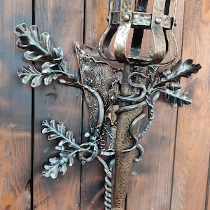 Medieval Torch Fantasy Wall Sconce Rustic Wall Lamp Wrought Iron Wall ...