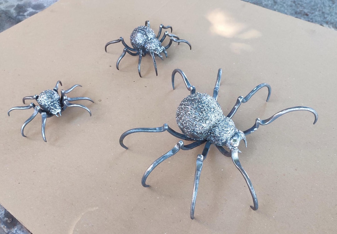 An Iron Family of Spiders. Steel Spider. Big Spider. Halloween Decor ...
