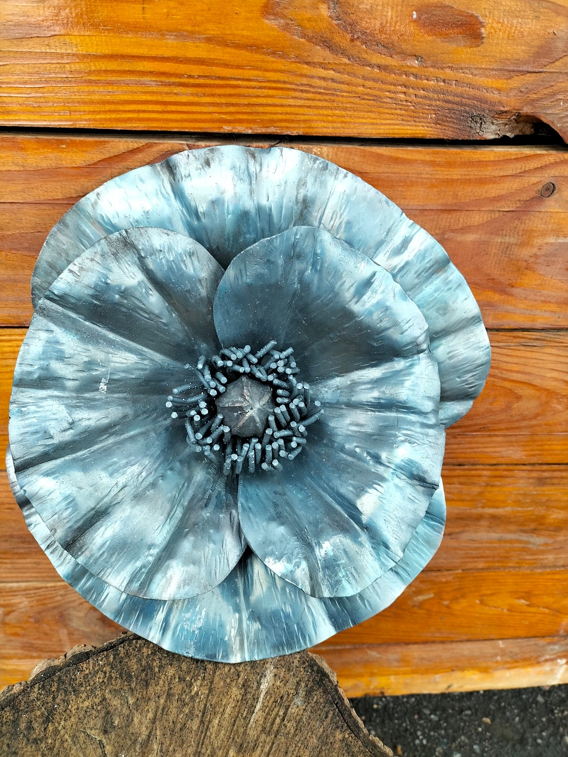 Handmade Flowersforged Poppy Flower | Handmade Metal Sculpture | Iron ...