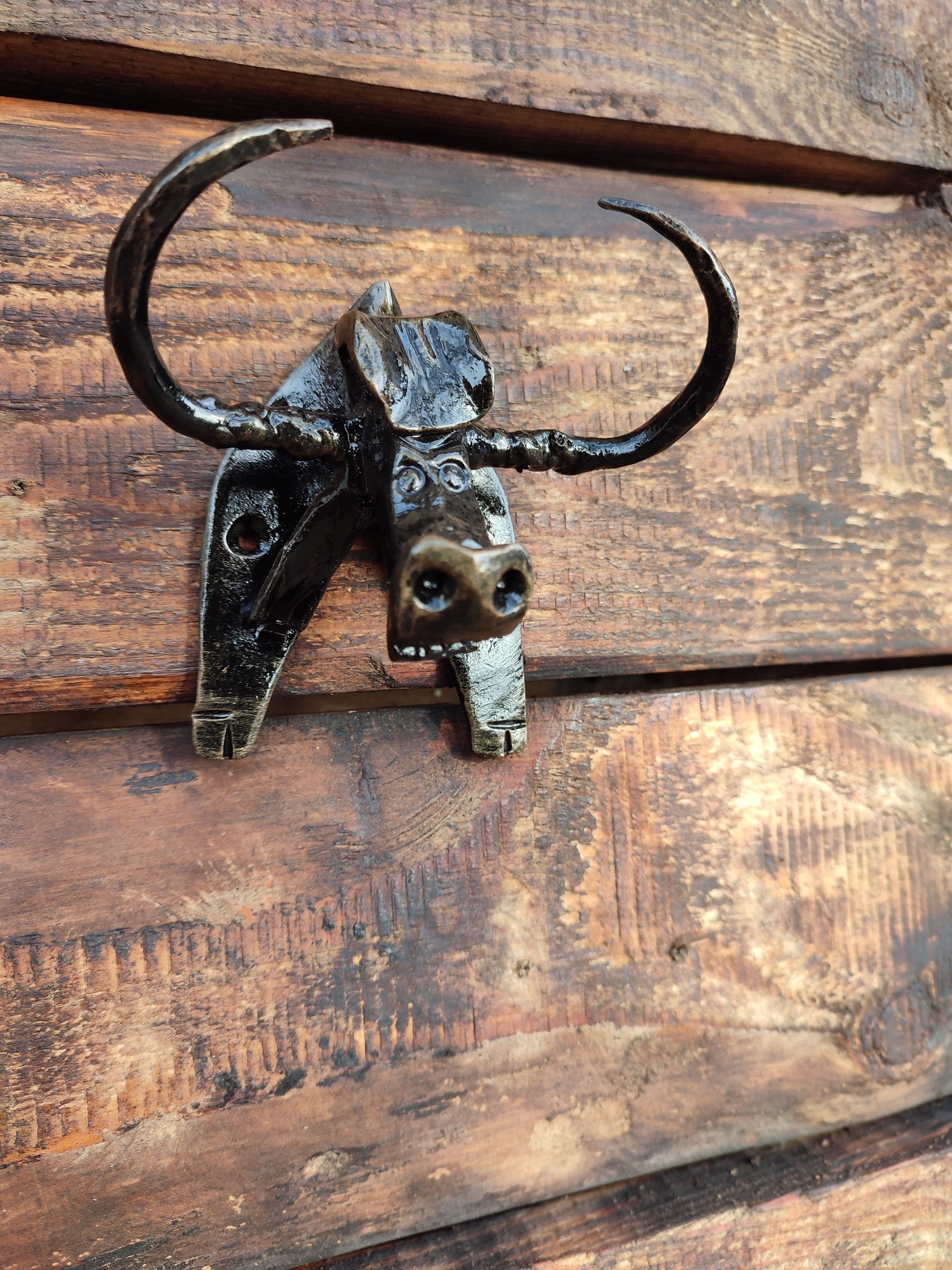 Bull Head Wall Hook. Hanger in the Hallway. A Gift for Bull Lovers ...
