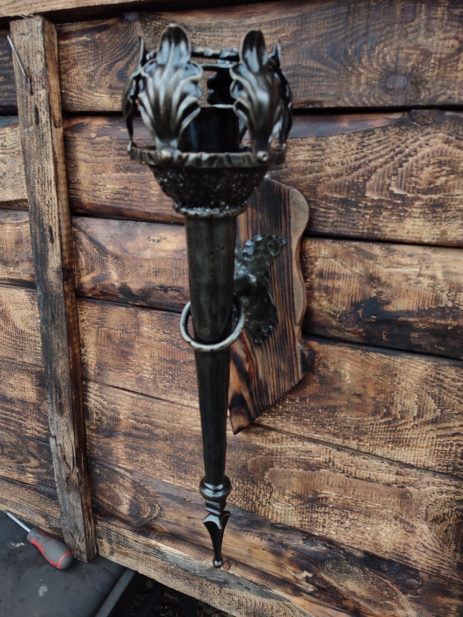 Steel Torch, Decorative Torch, Wall Sconce, Lantern, Wrought Iron Lamp ...