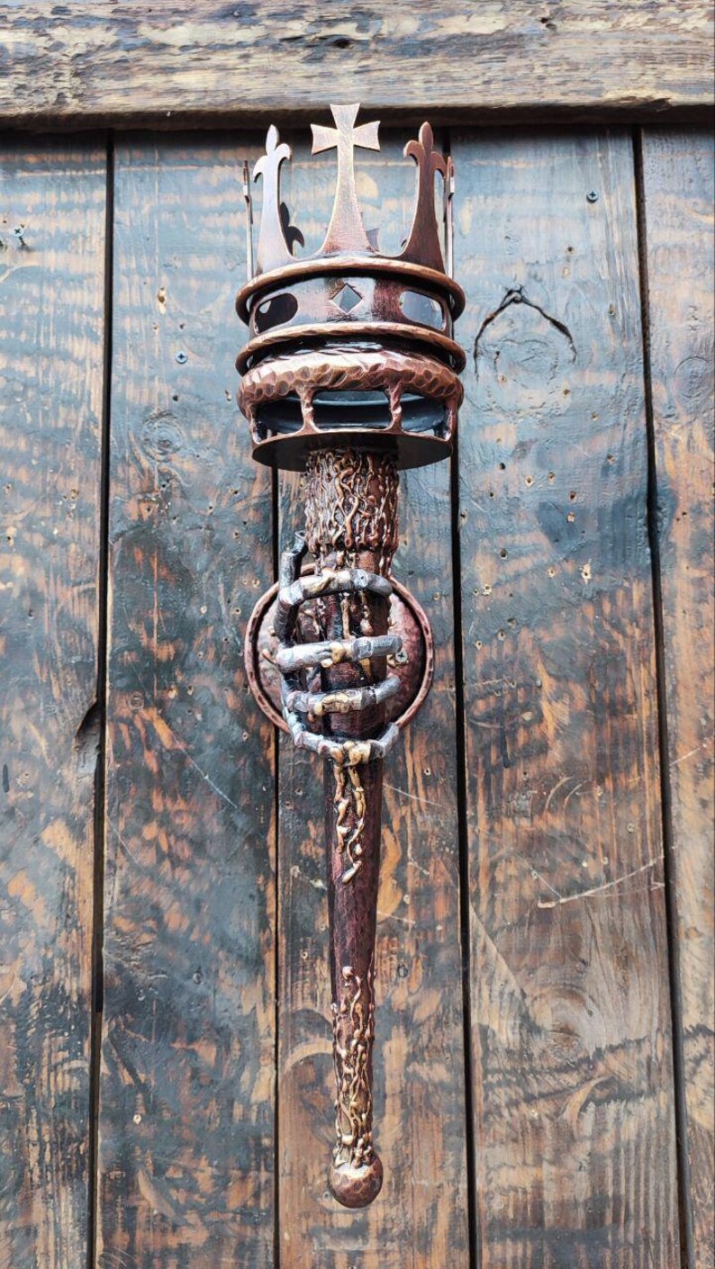 Medieval Wall Sconce – Wrought Iron Candle Holder, Gothic Castle Torch ...