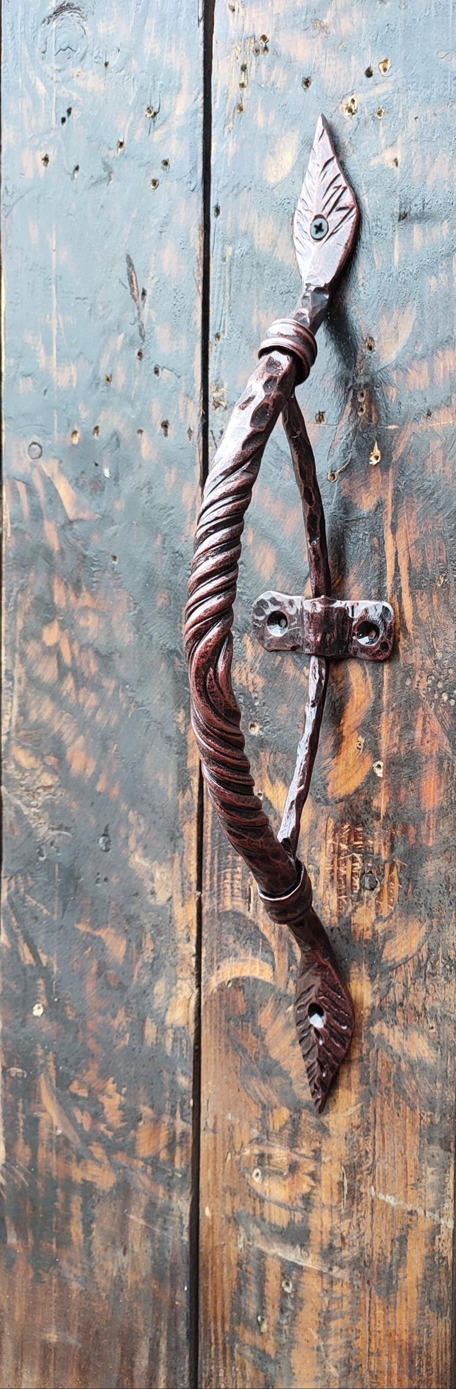 Wroughtiron Door Handle Medieval Style Rustic Decor Archery Blacksmith ...