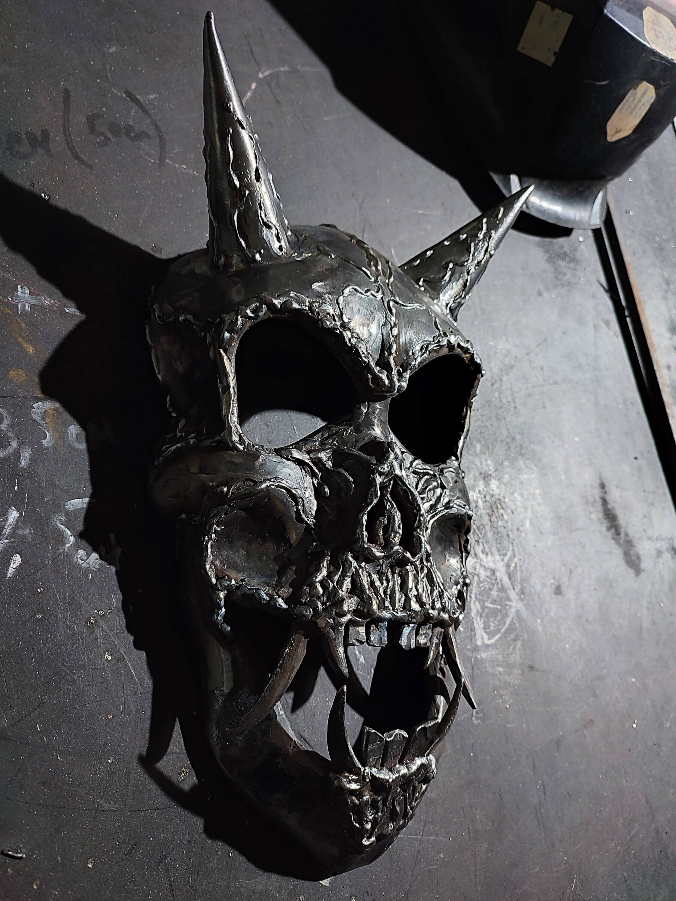 Hell Demon Horned Skull Hanging Door Knocker Heavy Duty Gothic Home ...