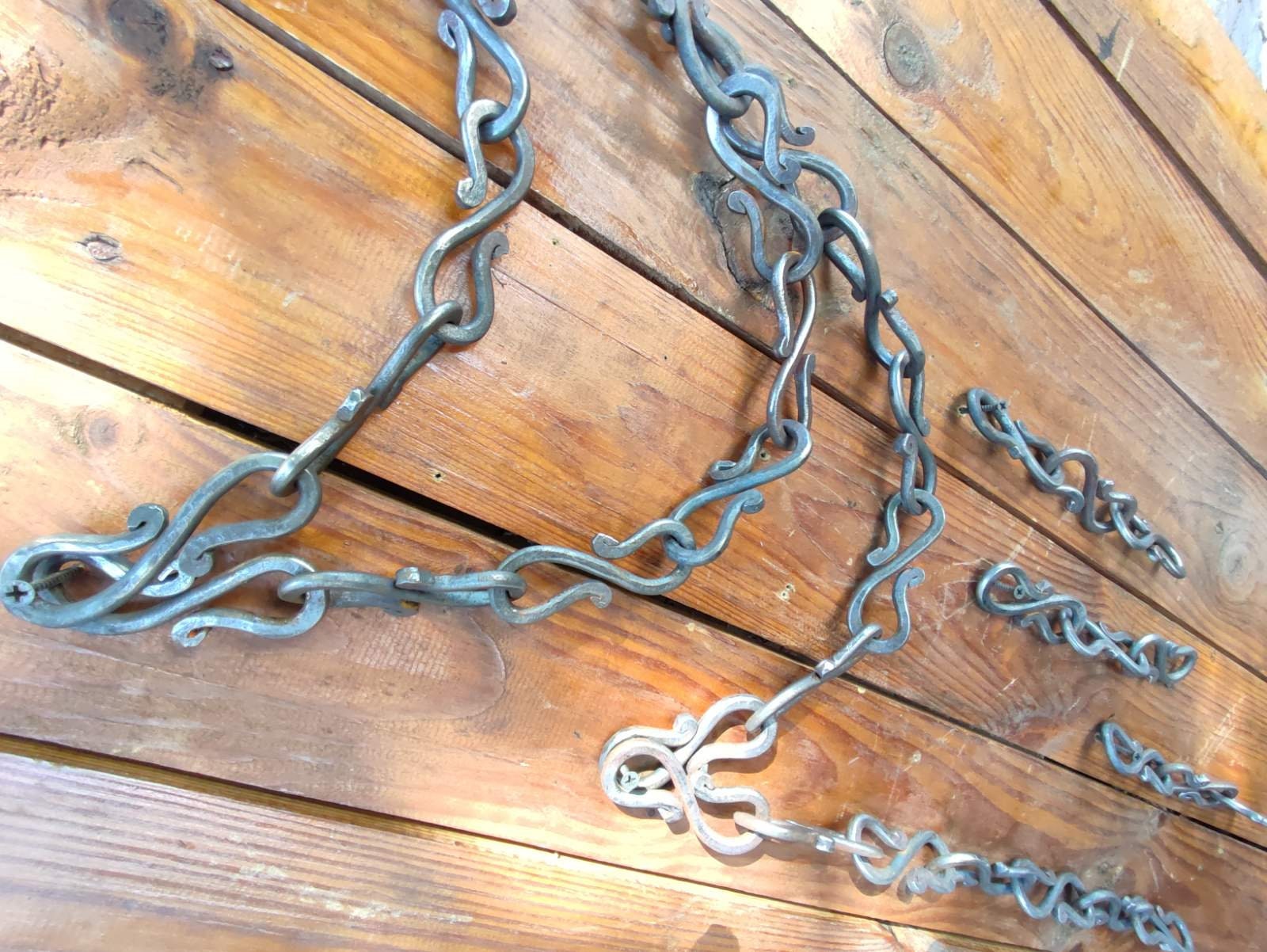 Chain Holder, Hand Forged Chain, Wall Chain, Barn Chain, Garden ...