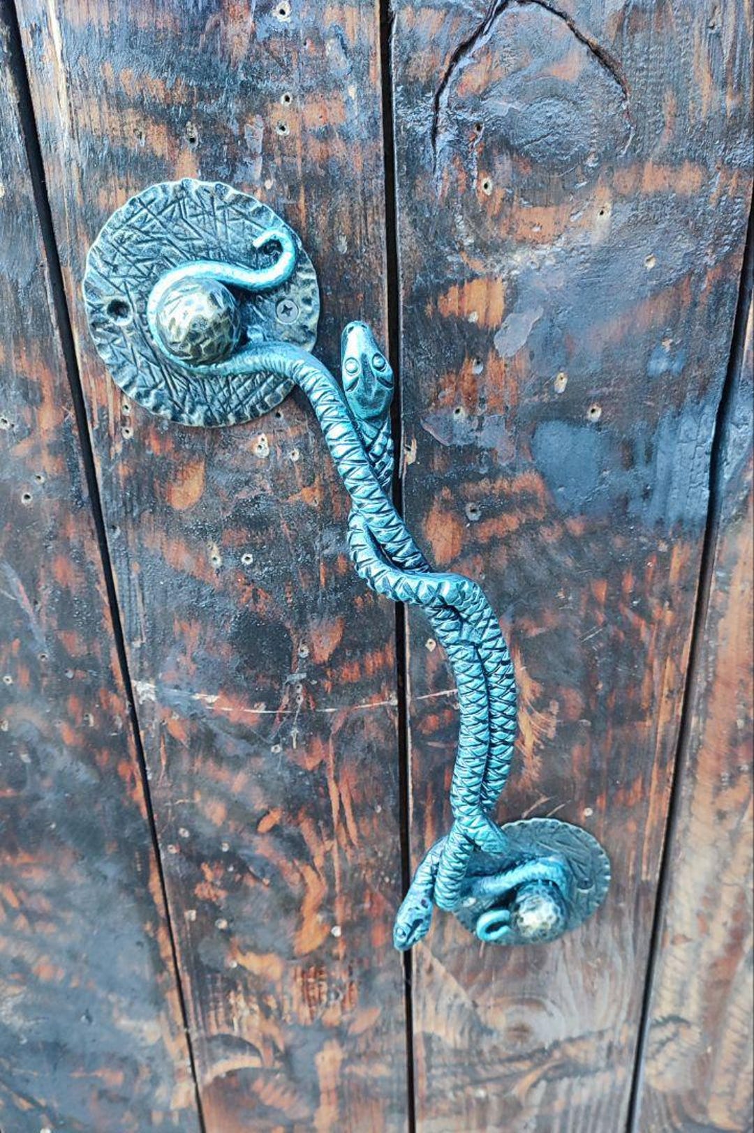 Wrought Iron Door Knob Door Knob Metal Knob Wrought Iron Decor Snake ...