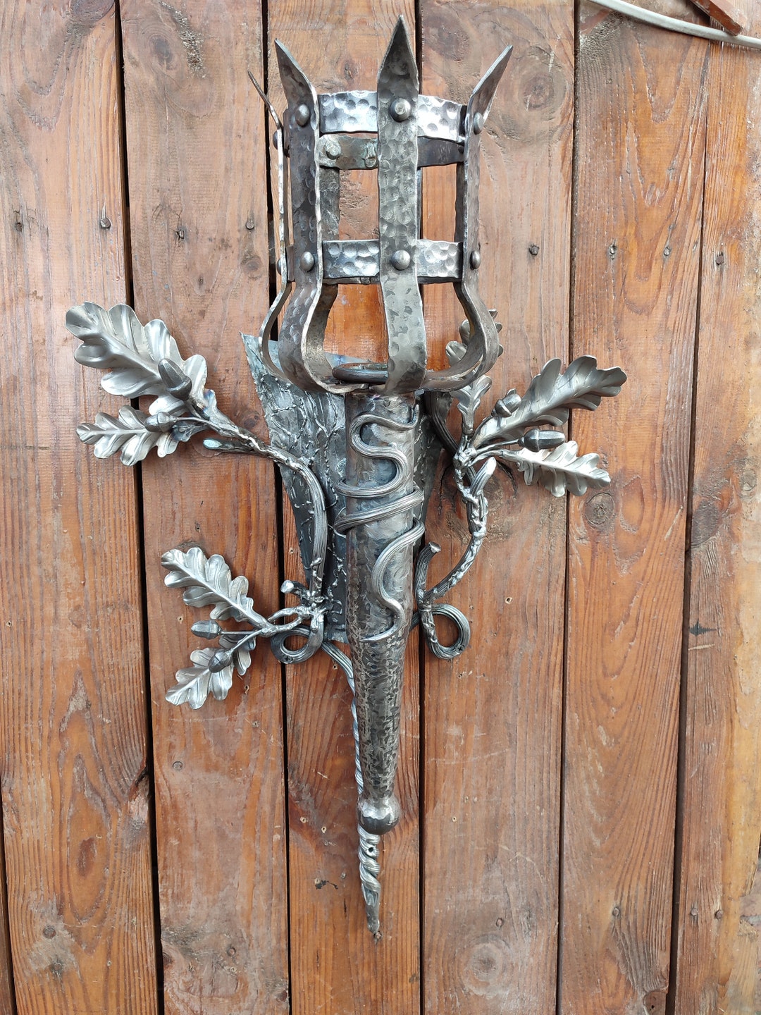 Medieval Lamp. Forged Hand Lamp. Hand Forged Wall Lamp. Wall Light ...