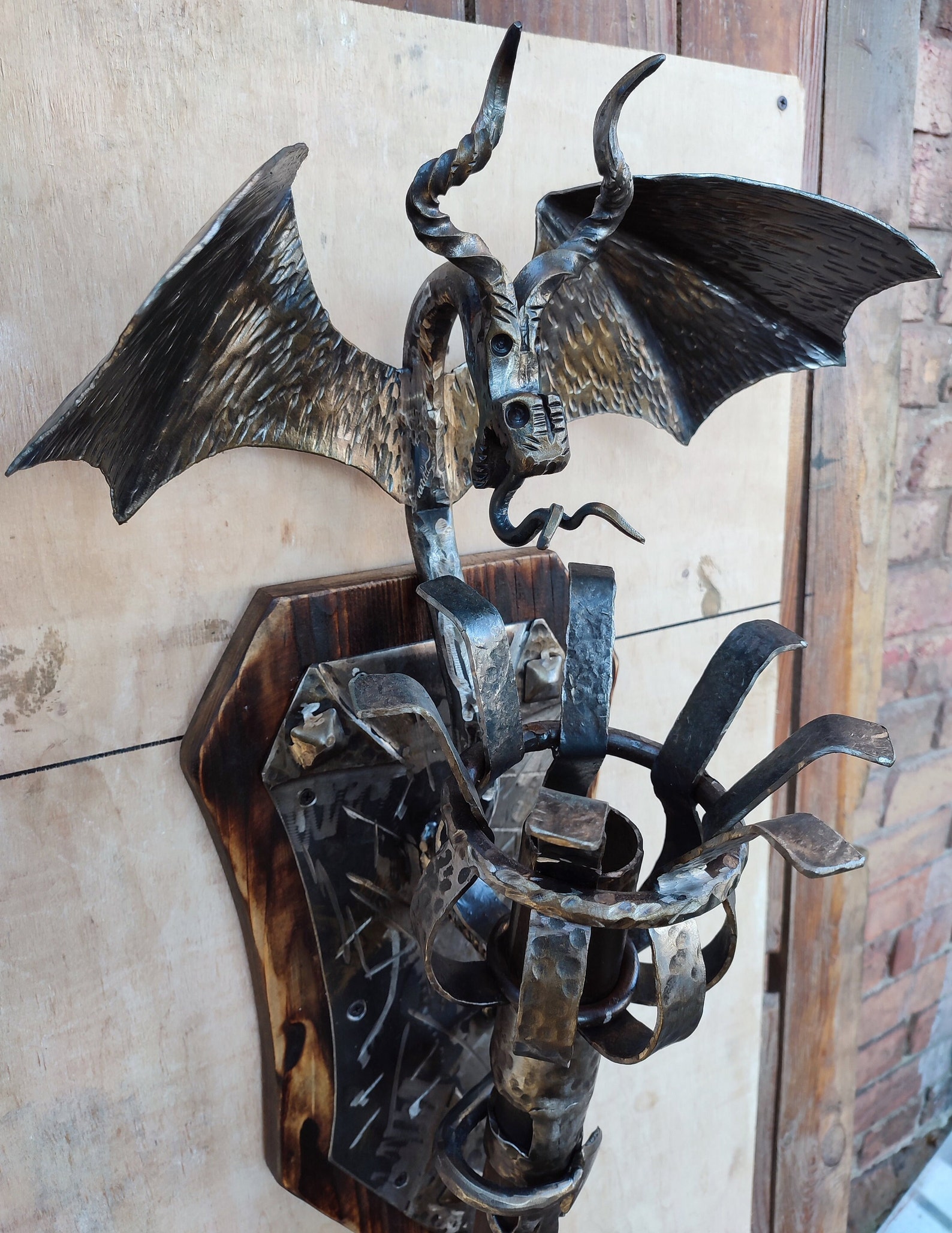 Steel Torch. Decorative Torch.wall Lighting. Sconce. Medieval Lamp ...