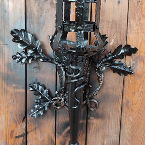 Medieval Torch Fantasy Wall Sconce Rustic Wall Lamp Wrought Iron Wall ...
