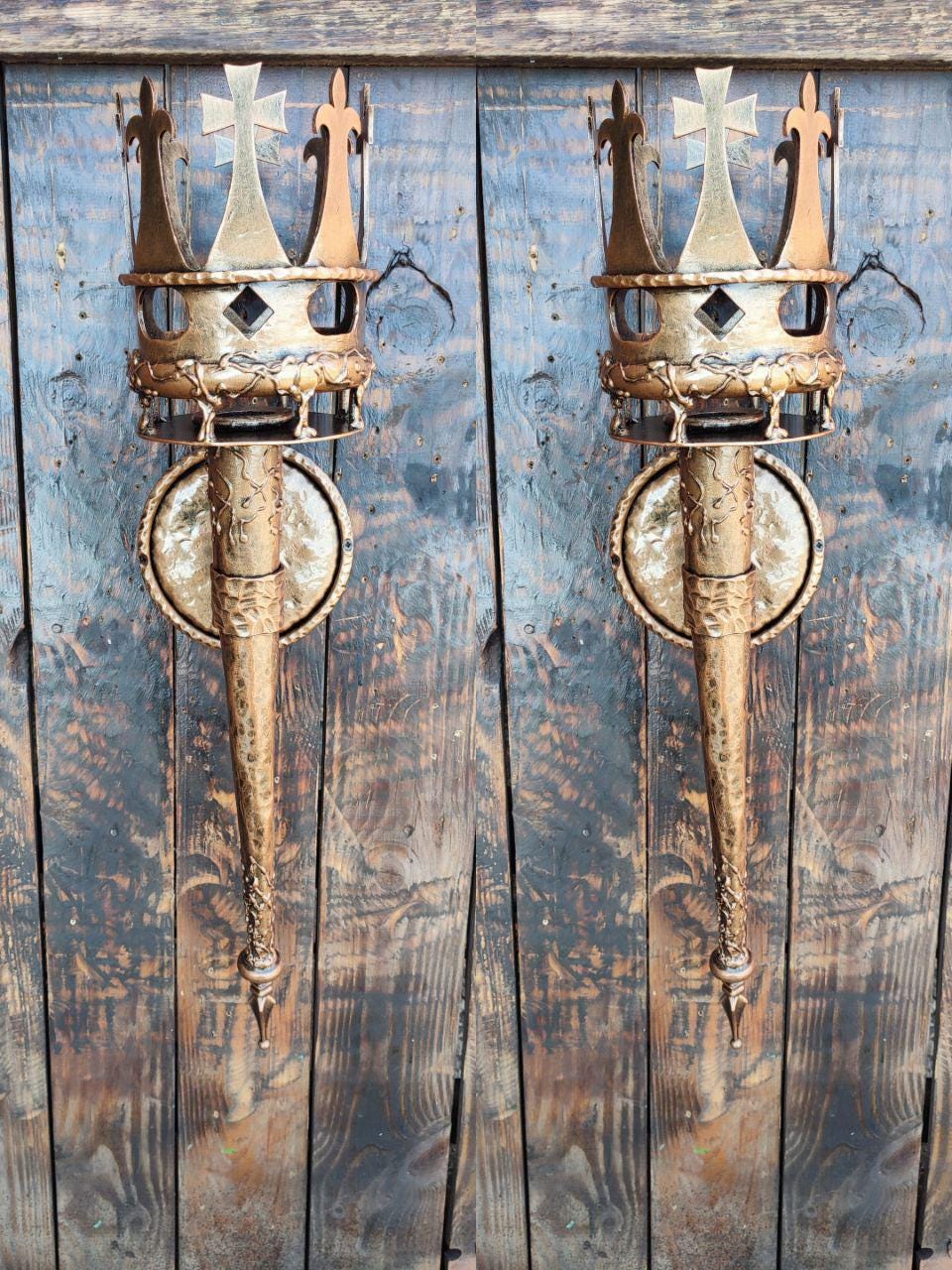 Medieval Torch Wrought Iron Wall Sconce Iron Wall Torch Handmade Torch ...