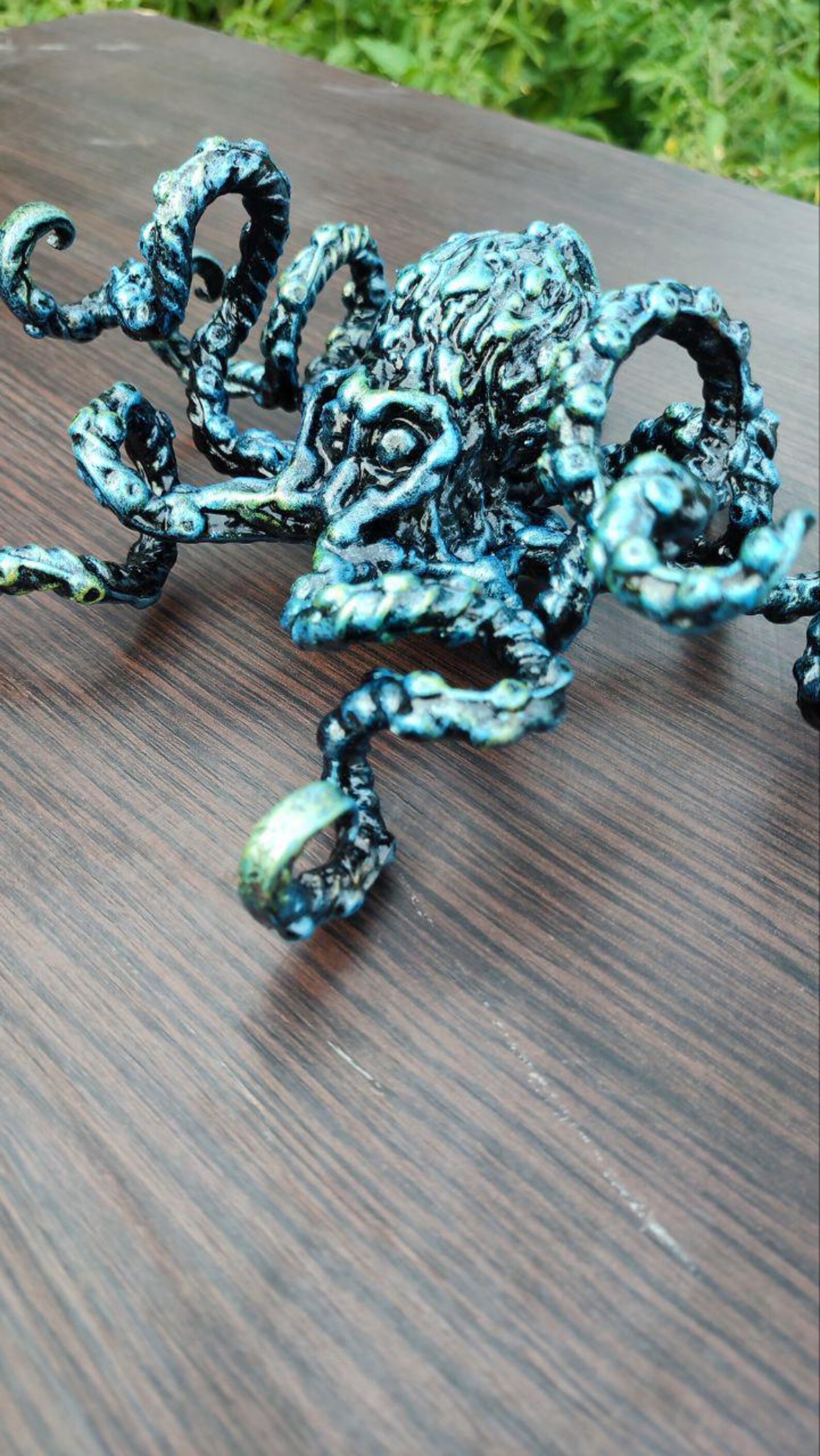 Escultura de pulpo de metal forjado a mano - Decoración náutica para el ...