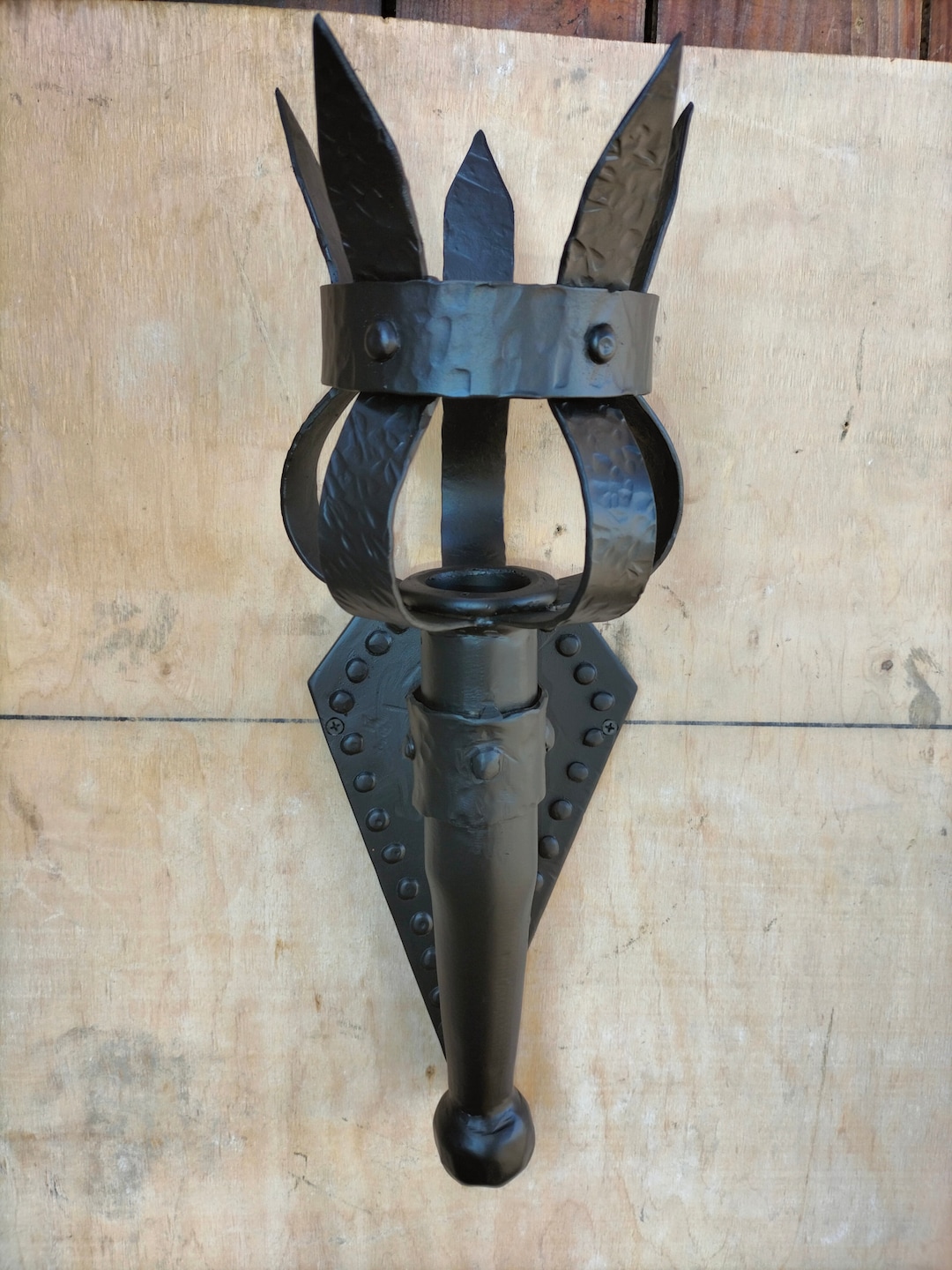 Forged Lamps & Torcheshand Forged Steel Torch Wall Sconce: Medieval ...