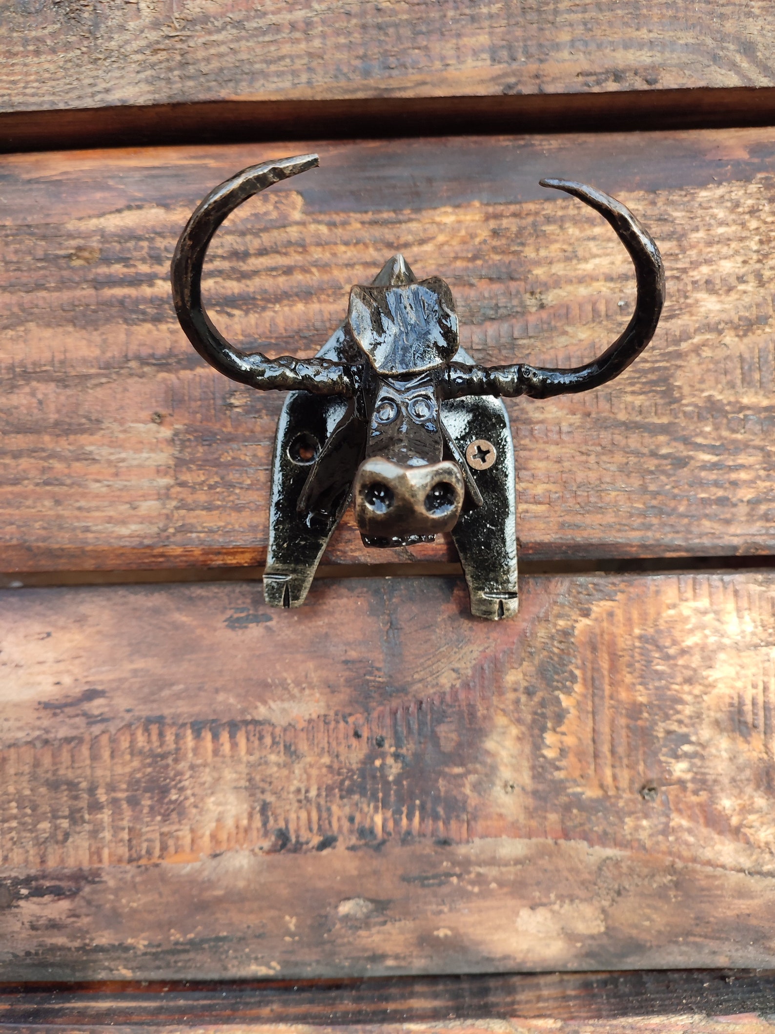 Bull Head Wall Hook. Hanger in the Hallway. A Gift for Bull Lovers ...