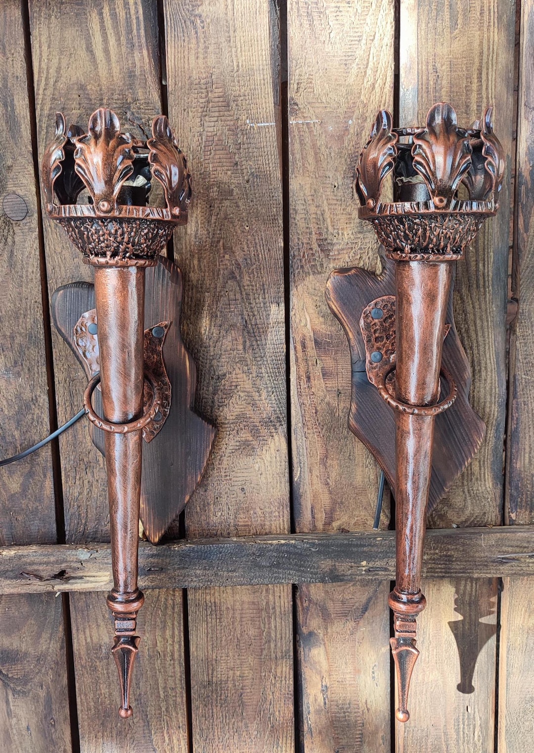 Medieval Torch Wall Torch Wrought Iron Lamp Wine Cellar Decor Gothic ...