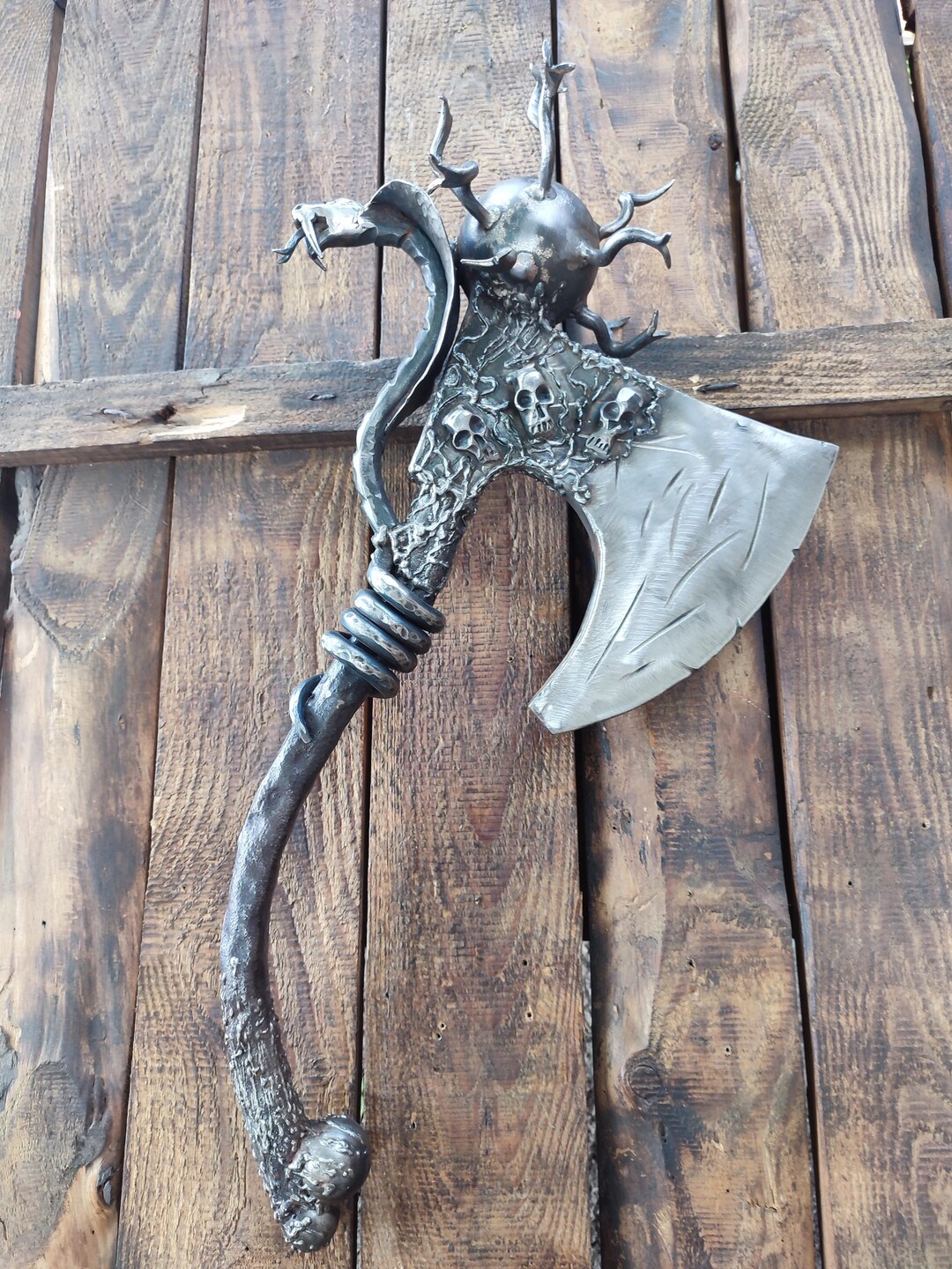 Project .cosplay Reaper's Axe. Snake Axe. Steel Skull. Halloween. A ...