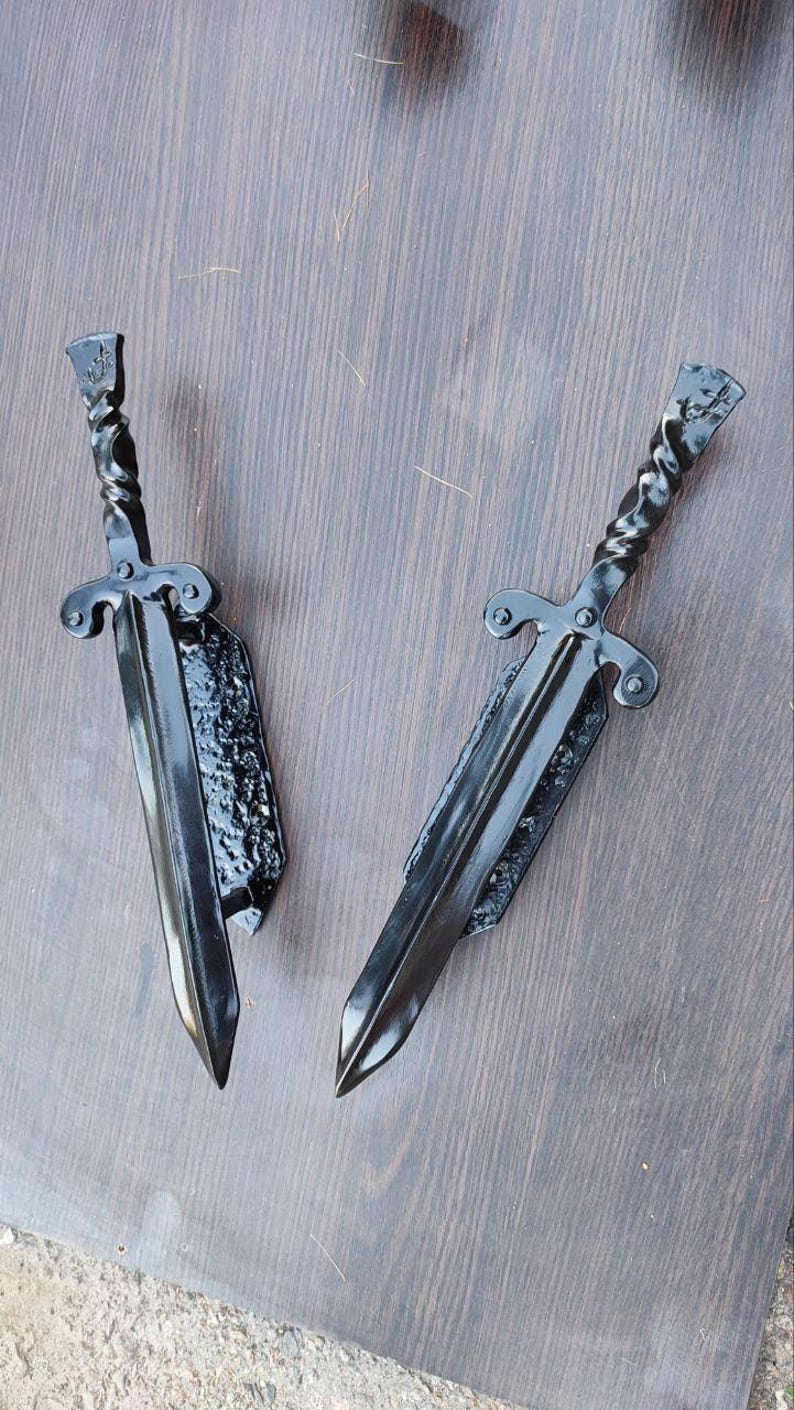 Hand-forged Medieval Sword Door Handle | Runic Iron Pull - Etsy