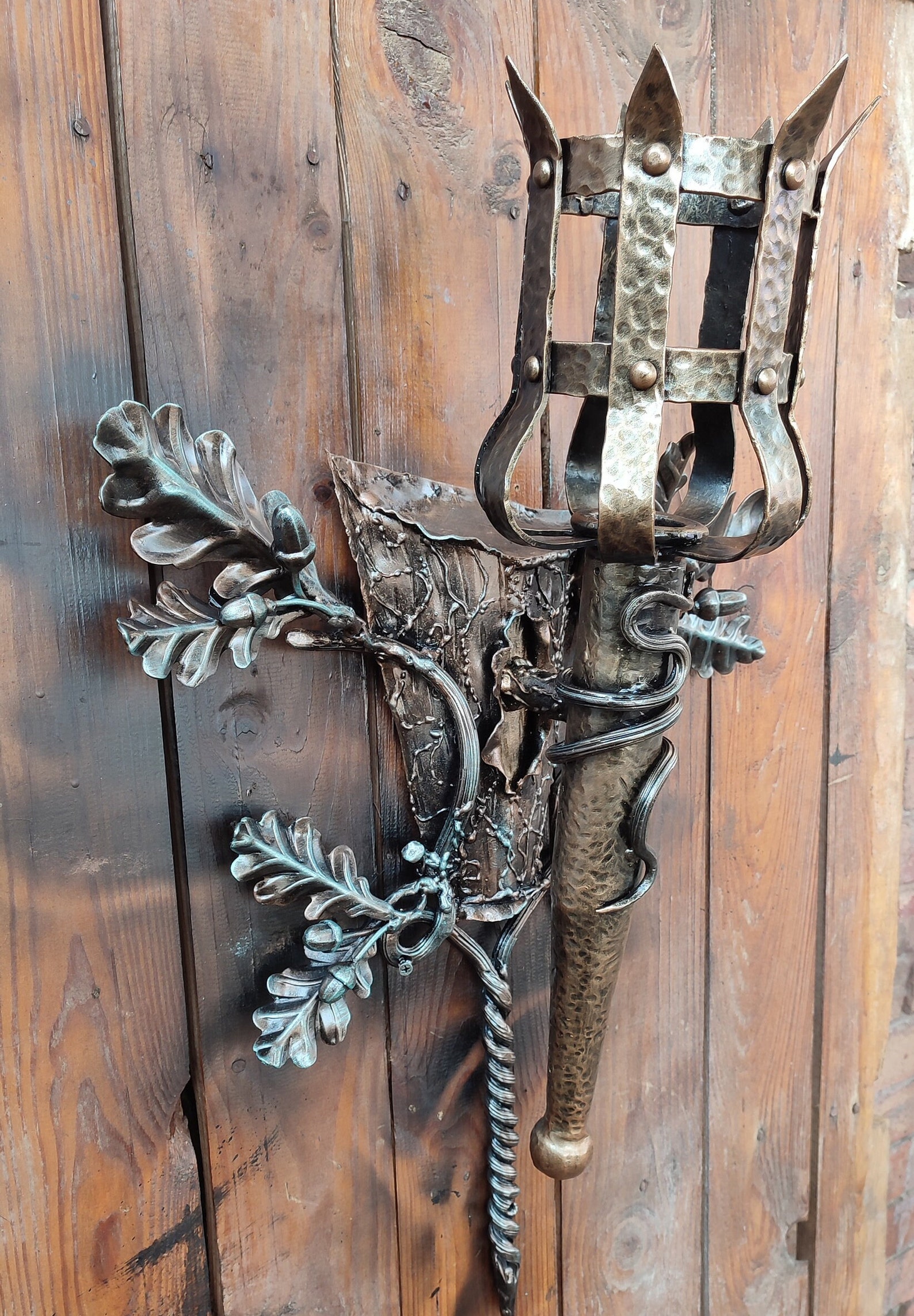 Medieval Torch Fantasy Wall Sconce Rustic Wall Lamp Wrought Iron Wall ...