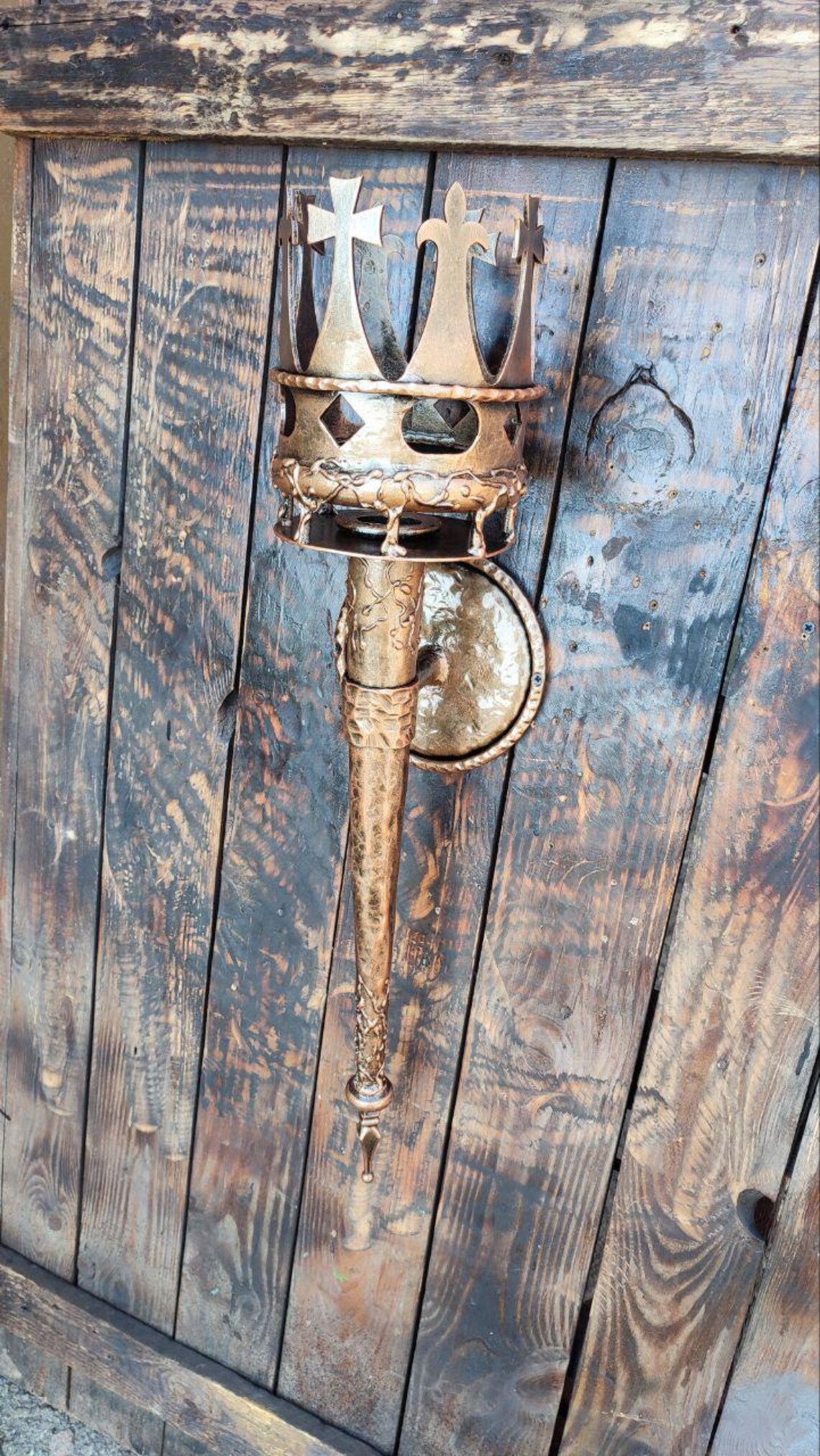 Medieval Torch Wrought Iron Wall Sconce Iron Wall Torch Handmade Torch ...