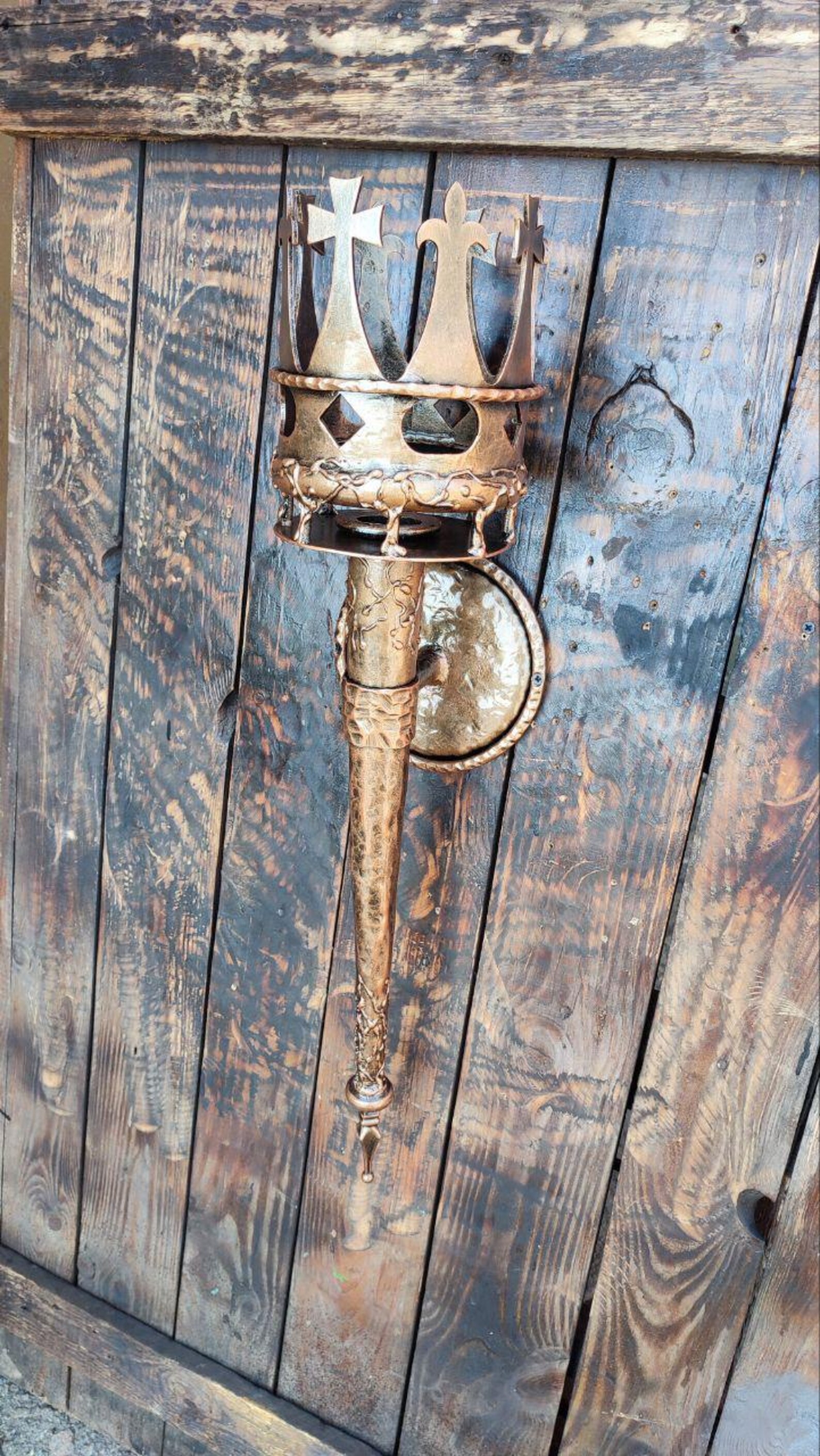 Medieval Torch Wrought Iron Wall Sconce Iron Wall Torch Handmade Torch ...