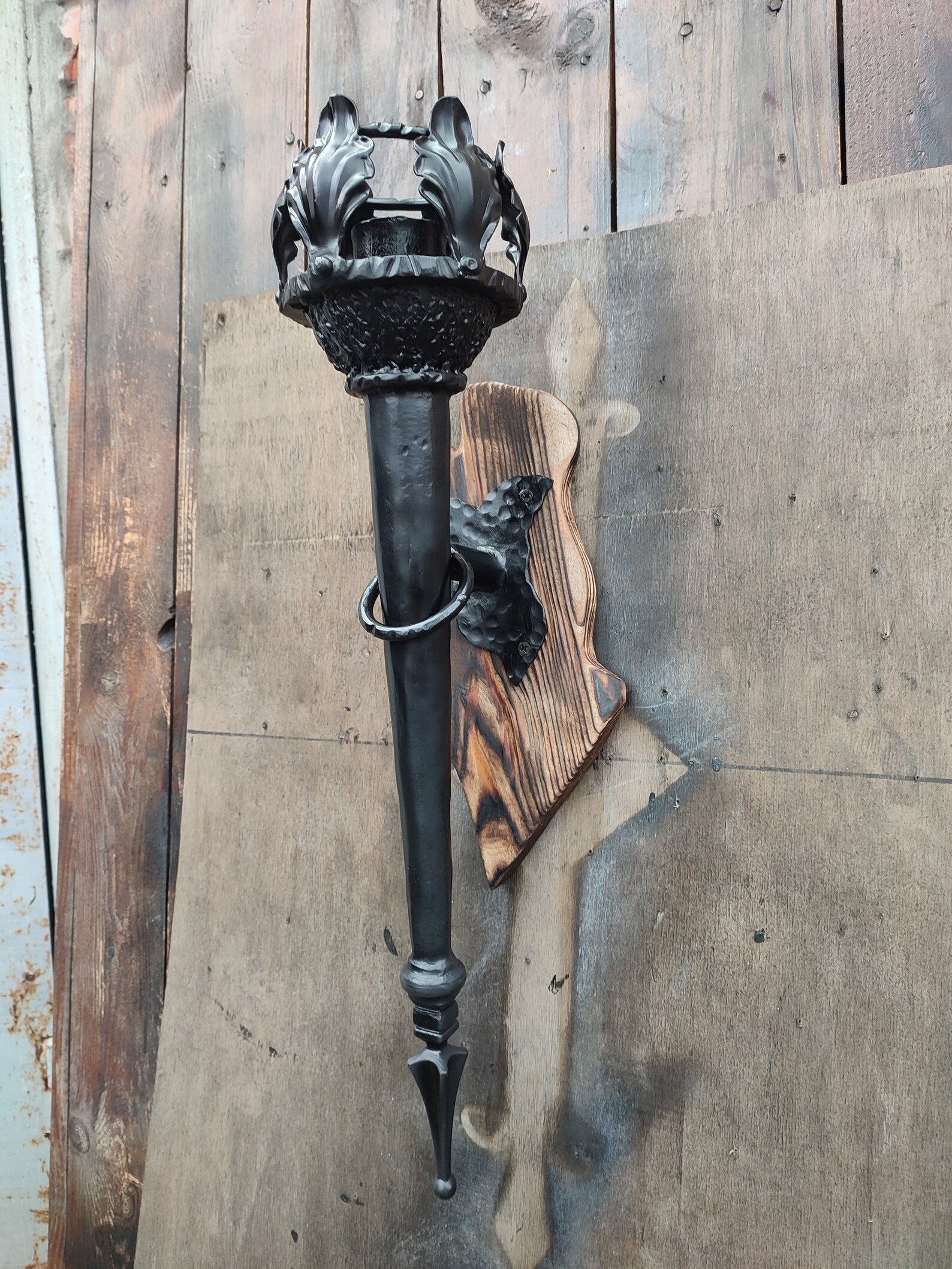 Steel Torch, Decorative Torch, Wall Sconce, Lantern, Wrought Iron Lamp ...