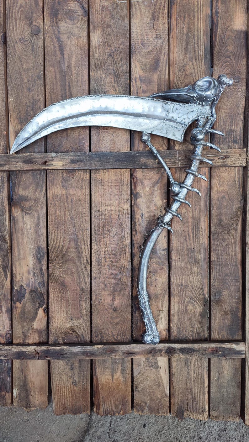 Hand-forged Metal Reaper Scythe – Gothic Halloween Decor - Etsy