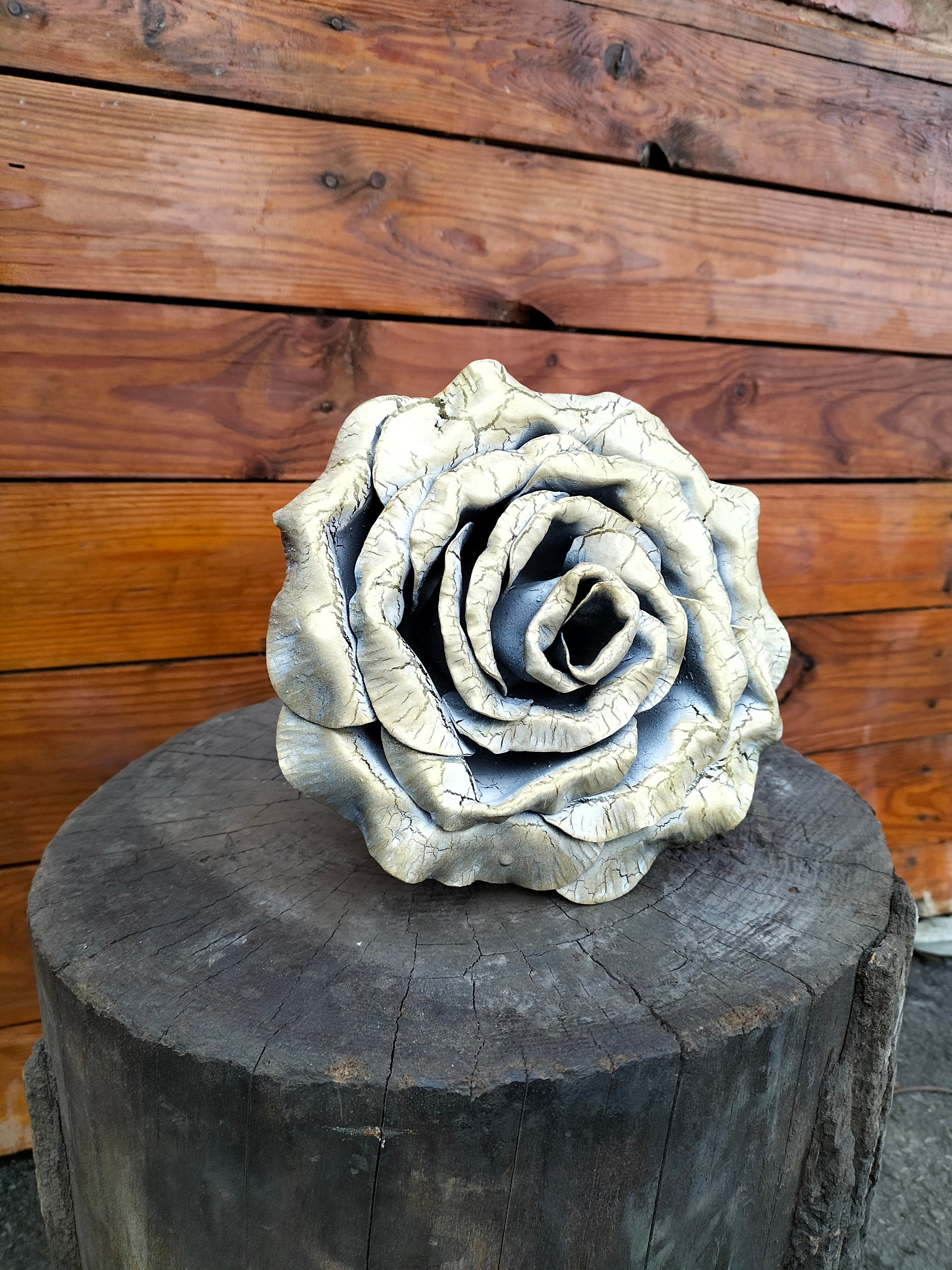 Steel Flower , Forged Rose, Steel Flower, Metallic Rose, Anniversary ...