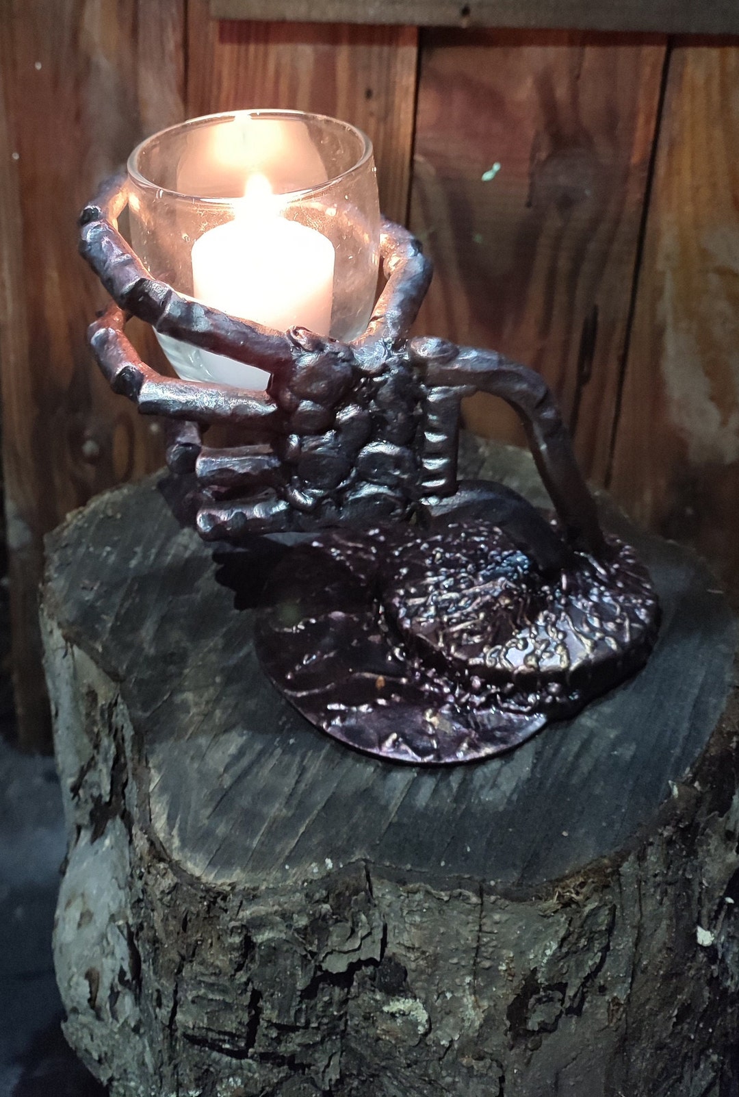 Forged Skeleton Hand Candle Holder – Gothic Halloween Lamp & Spooky ...