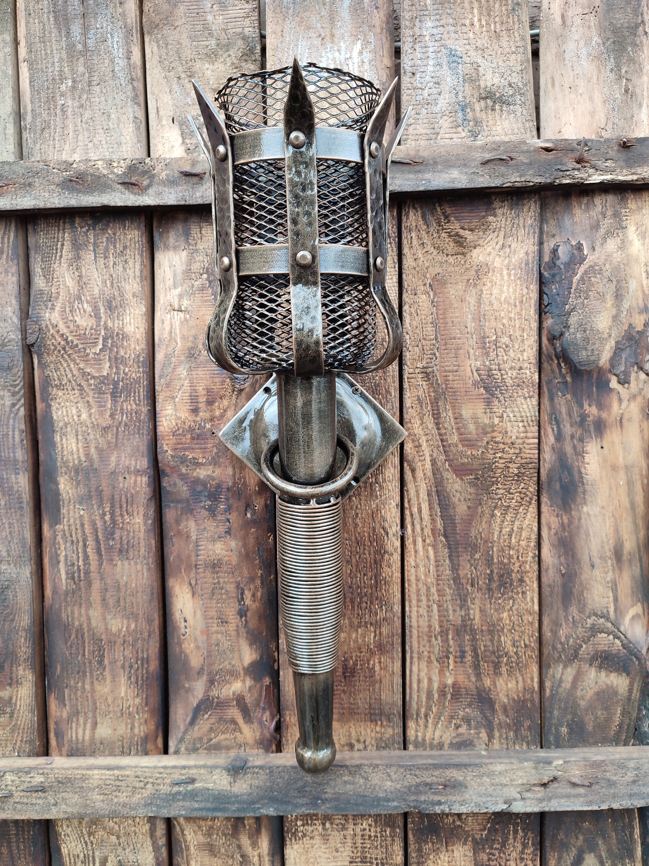 Hand Forged Wall Torch | Gothic Loft Lighting | Vintage Iron Sconce ...