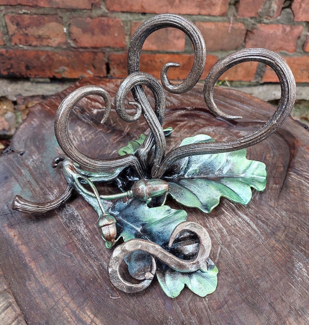 Steel Infinity Sculpture: 8th Anniversary Oak Leaf Gift - Etsy