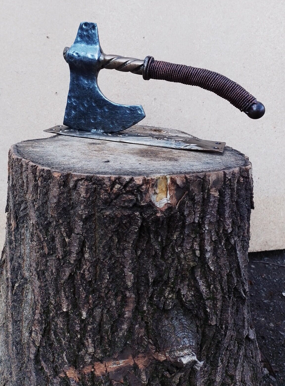 Forged Iron Axe Door Handle: Rustic Viking Decor - Etsy