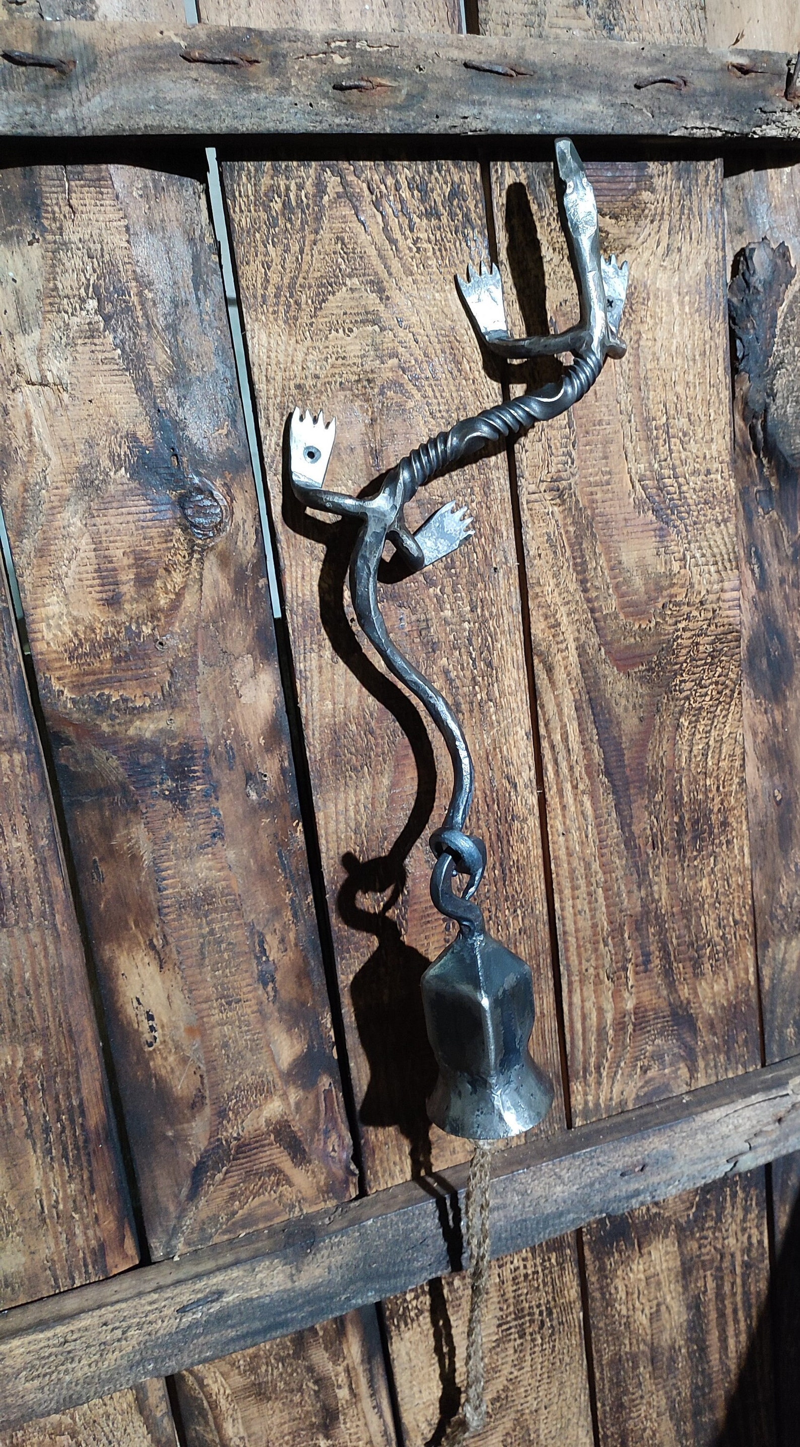 Lizard Doorbell. Iron Lizard. Sculpture. Steel Lizard. Anniversary Gift ...