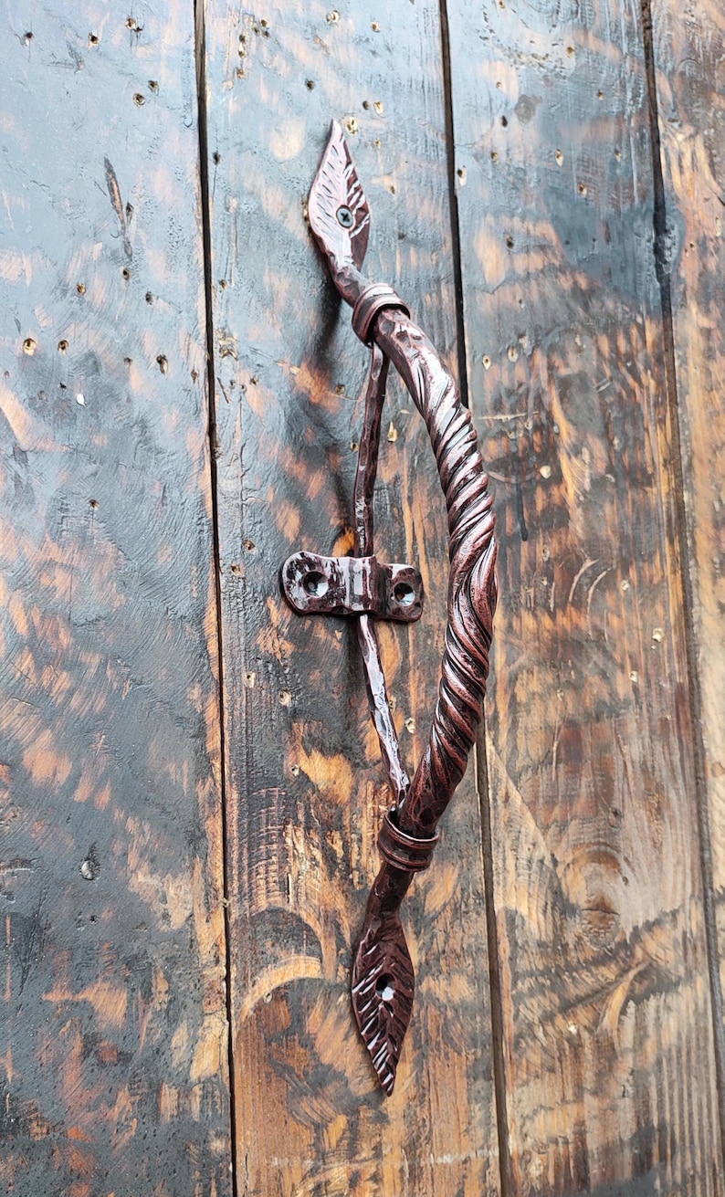 Wroughtiron Door Handle Medieval Style Rustic Decor Archery Blacksmith ...