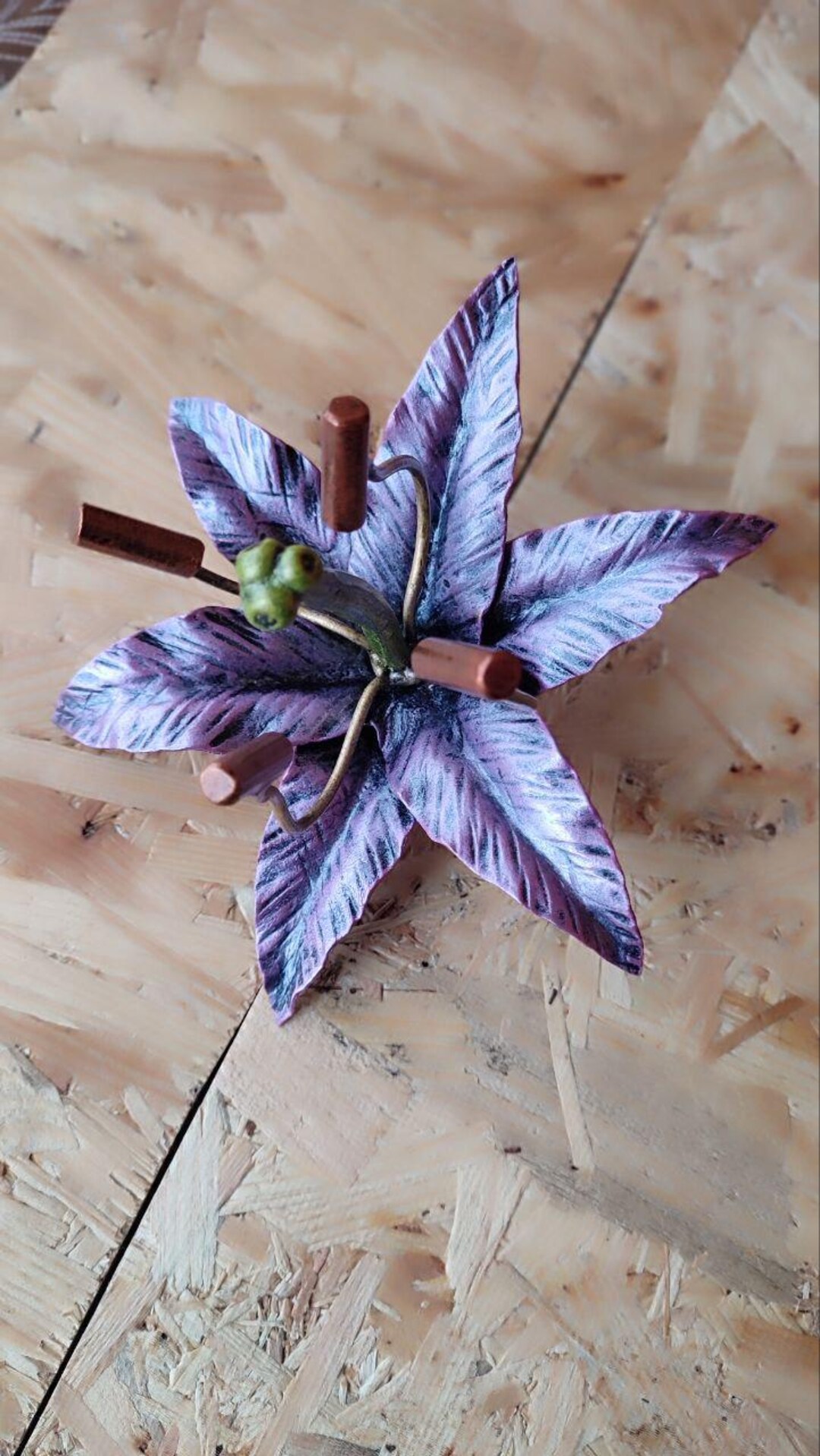 Handcrafted Forged Metal Lily Sculpture – Purple Iron Blossom Decor - Etsy