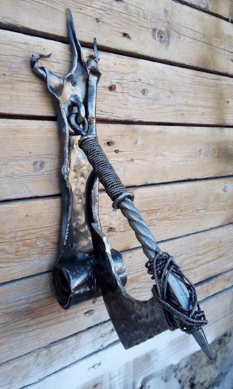 Hammer Forged Iron Door Knocker: Medieval Viking Castle Decor - Etsy