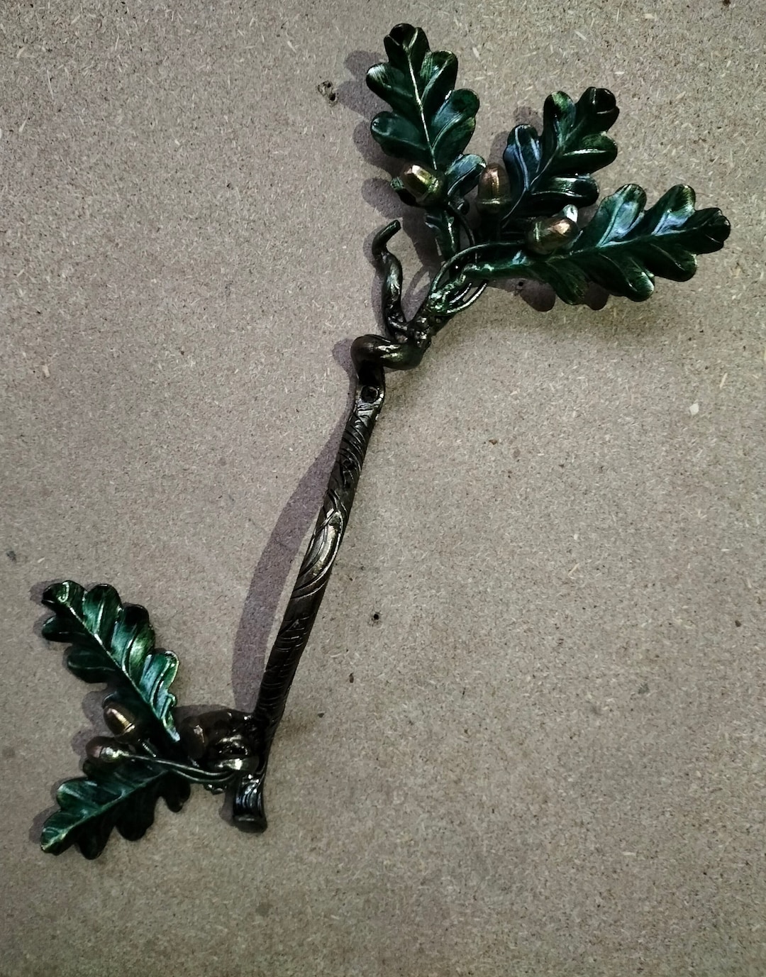 Door Pull. Iron Handle. Oak Branch Made of Metal. Garden Decor. Wine ...